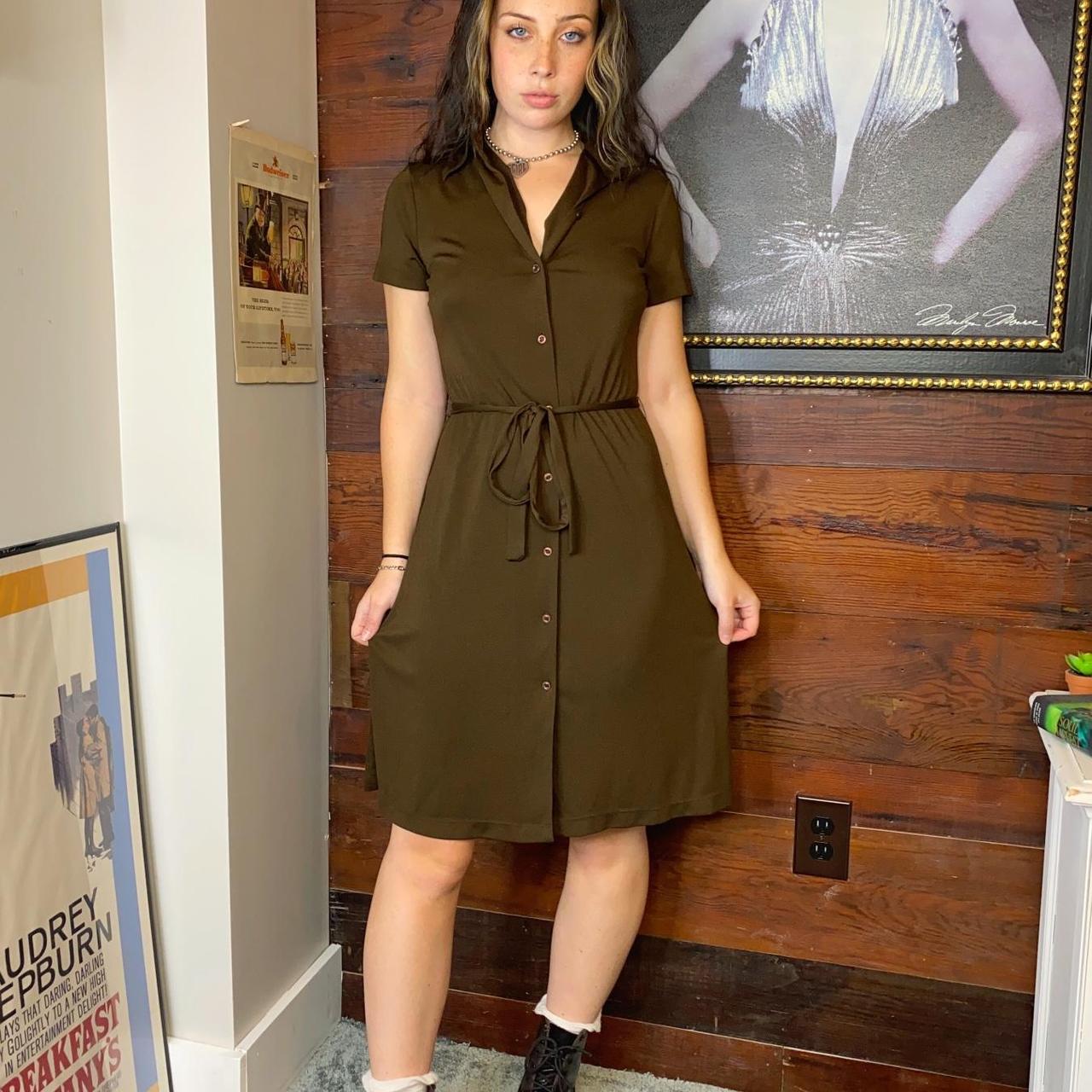 Petite Notations vintage 90s brown dress Midi length... - Depop