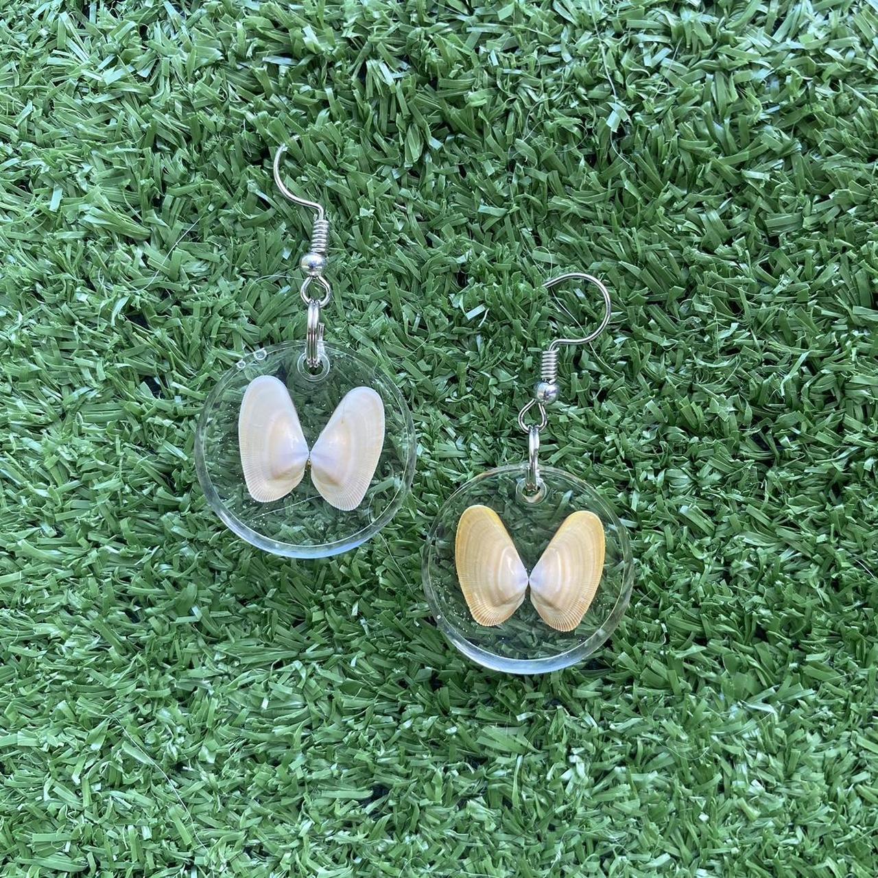 Handmade butterfly clam shell resin earrings 🐚 All... - Depop