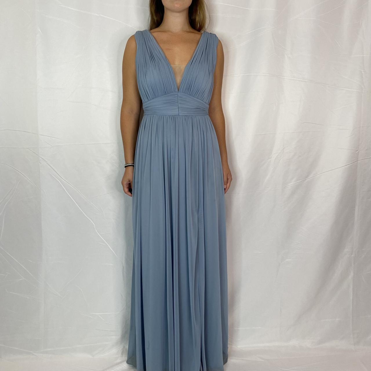 Azazie dusty blue pixie boho dress Chiffon material... - Depop