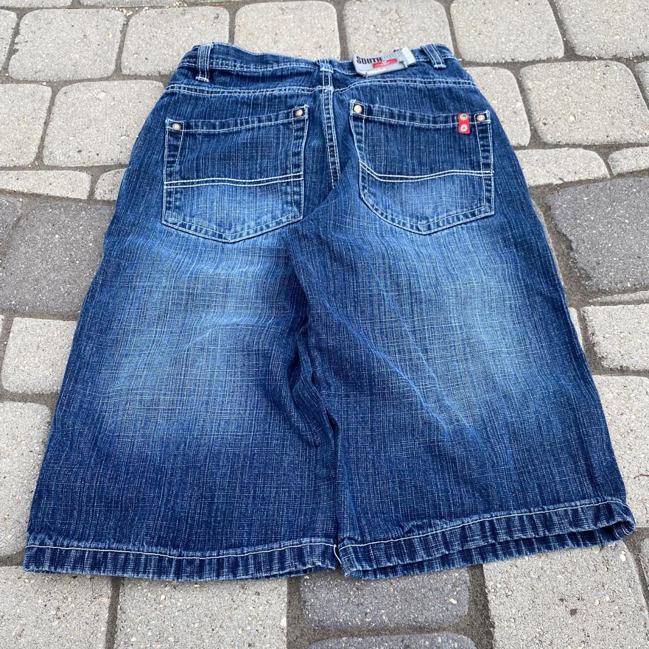 fye baggy southpole red tab jorts / jeans shorts ... | Depop