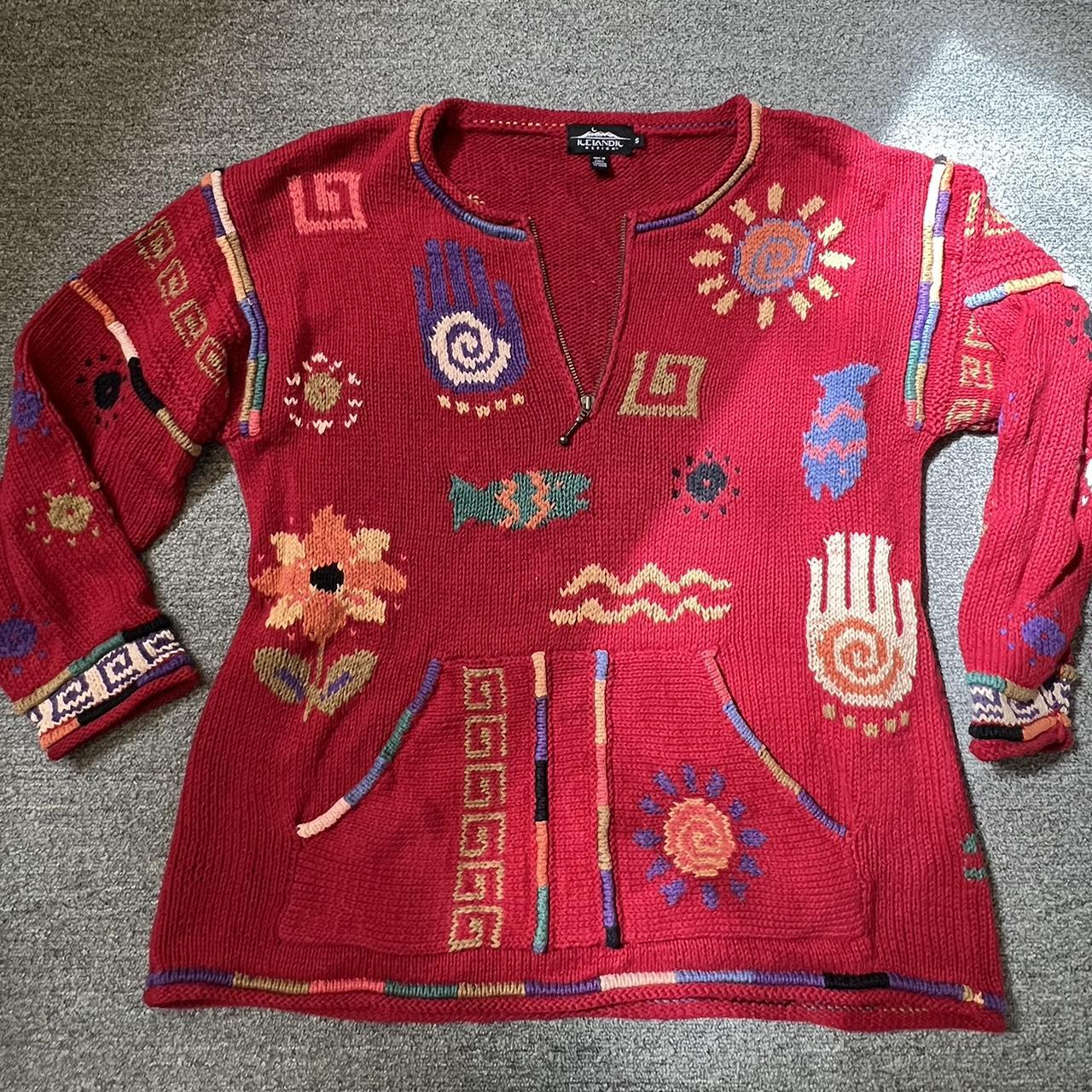Icelandic Designs Hippie Sweater 1/4 zip excellent... - Depop