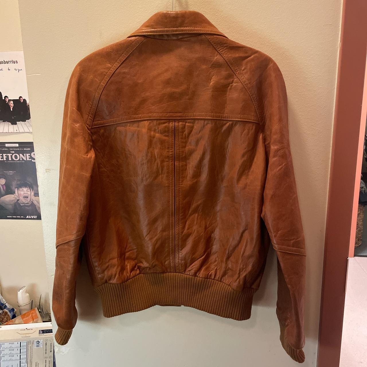 brown vintage leather jacket So Bob Dylan core - Depop