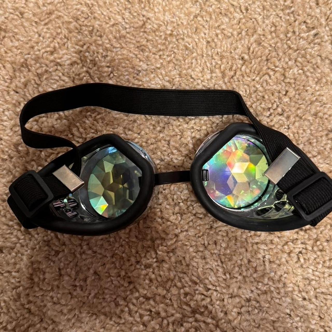 GloFX light diffraction rave goggles in good... - Depop