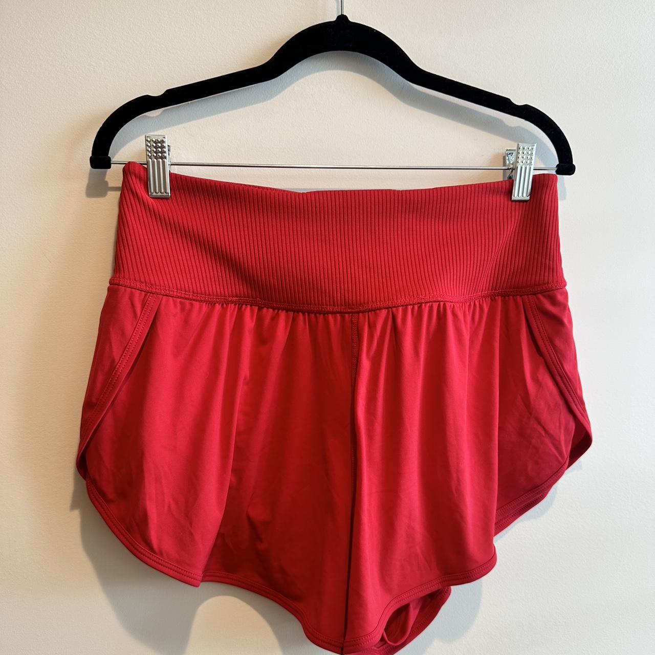Red And White Athletic Shorts Gym Workout Depop