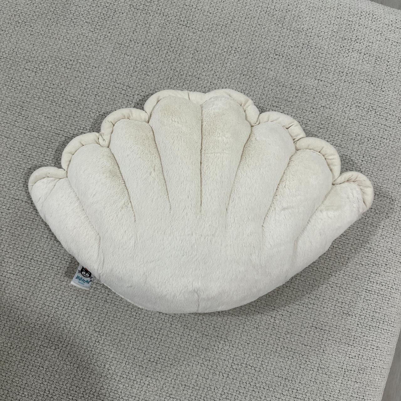 Jellycat cream and white clamshell pillow pet... | Depop