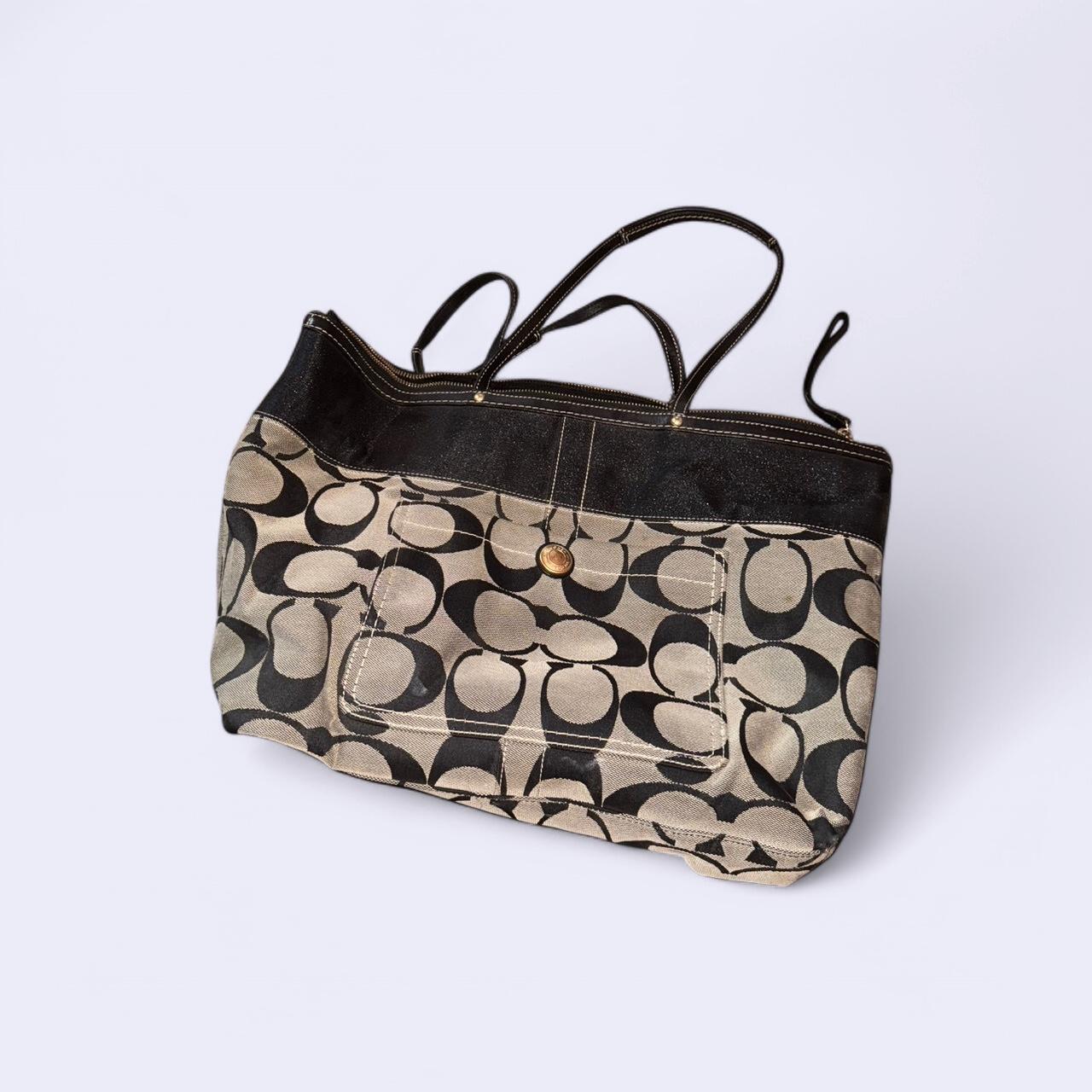 Black & Gray Monogram Coach Purse – Early 2000s 👜... | Depop