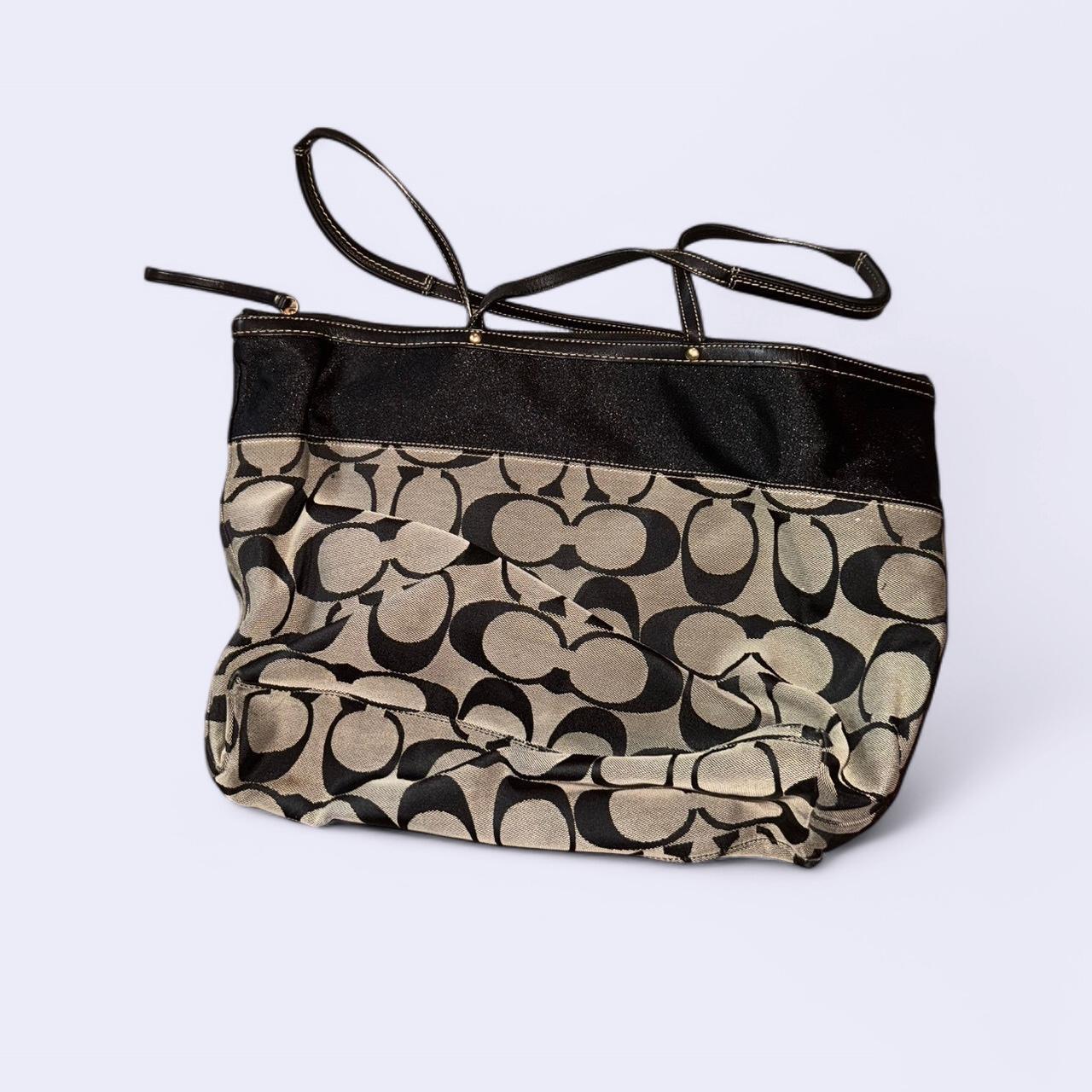 Black & Gray Monogram Coach Purse – Early 2000s 👜... | Depop