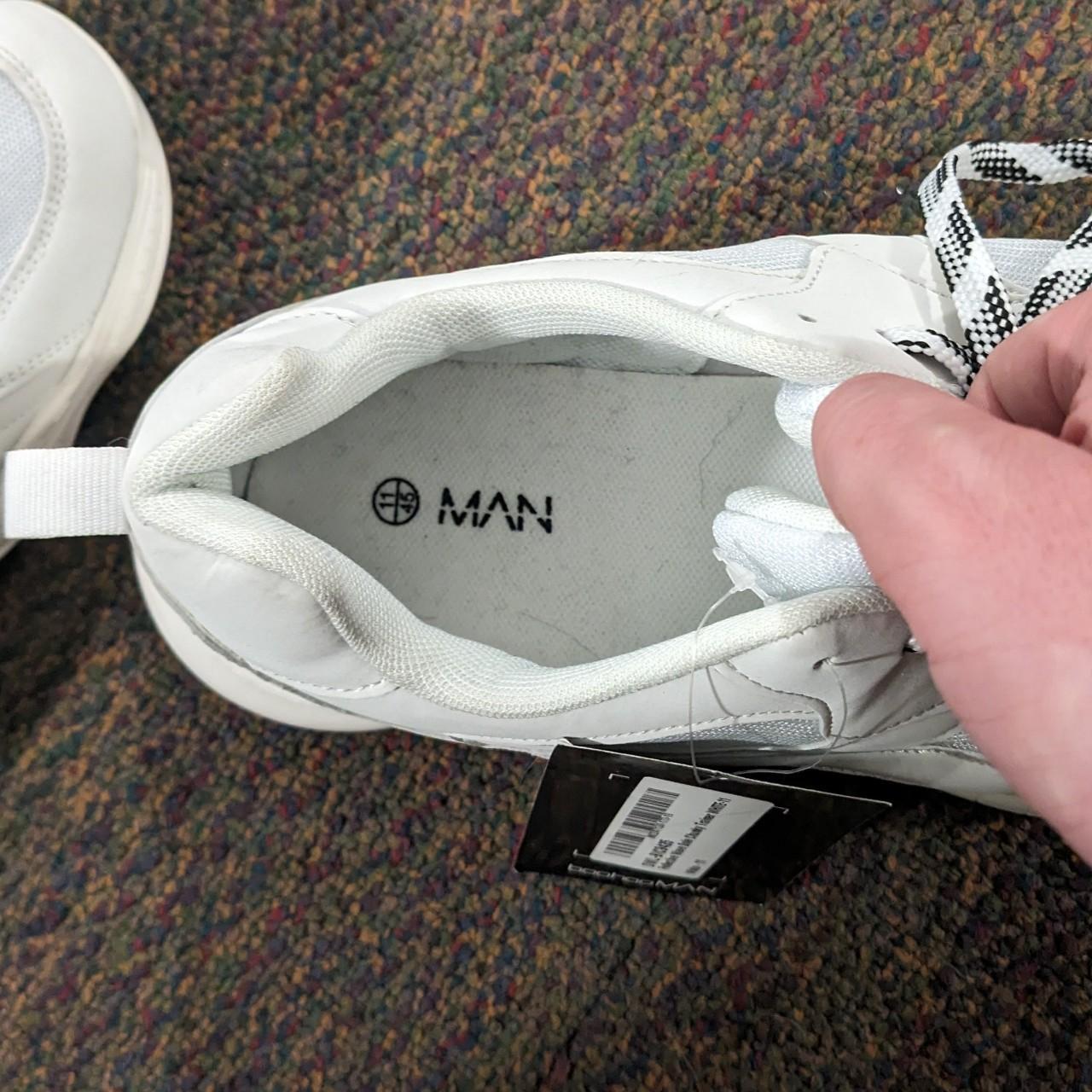 NWT (no box) BoohooMAN Reflective Chunky Trainers... - Depop