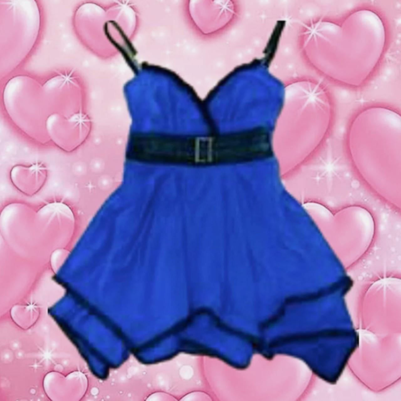 Bluish/Purple Goldsinfinity Agejo Gyaru Dress show... - Depop