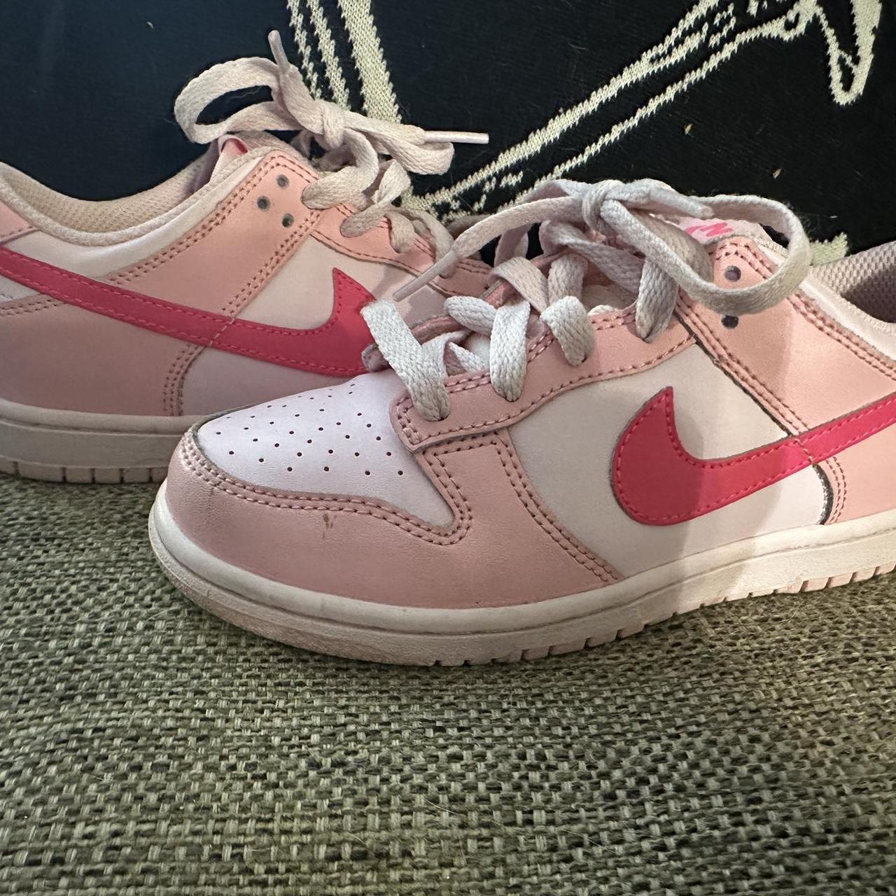 Nike Dunk Low pink trainers #pinkkicks size 1youth !! | Depop