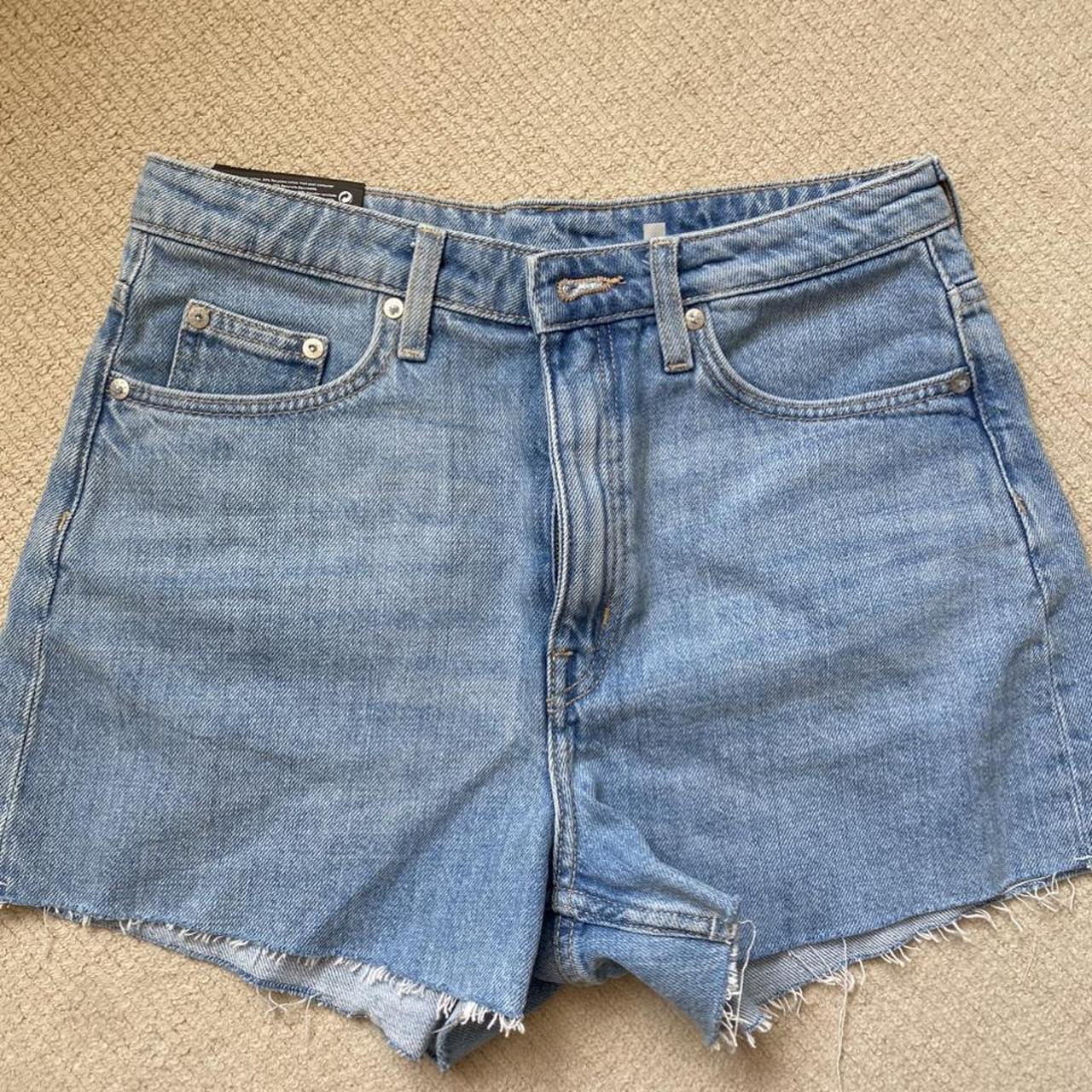 Weekday brand new (with tags) blue denim shorts.... - Depop