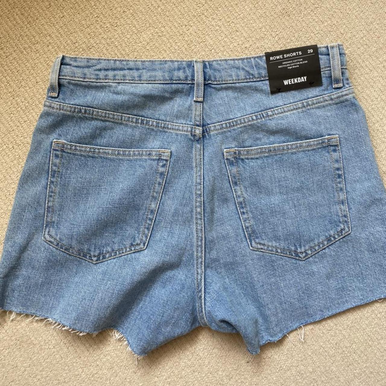 Weekday brand new (with tags) blue denim shorts.... - Depop