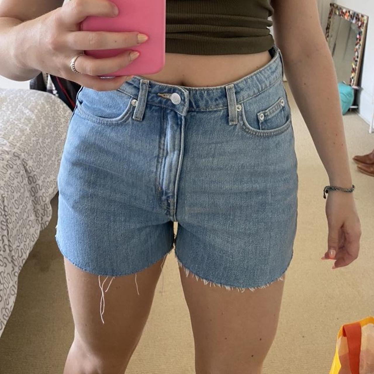 Weekday brand new (with tags) blue denim shorts.... - Depop