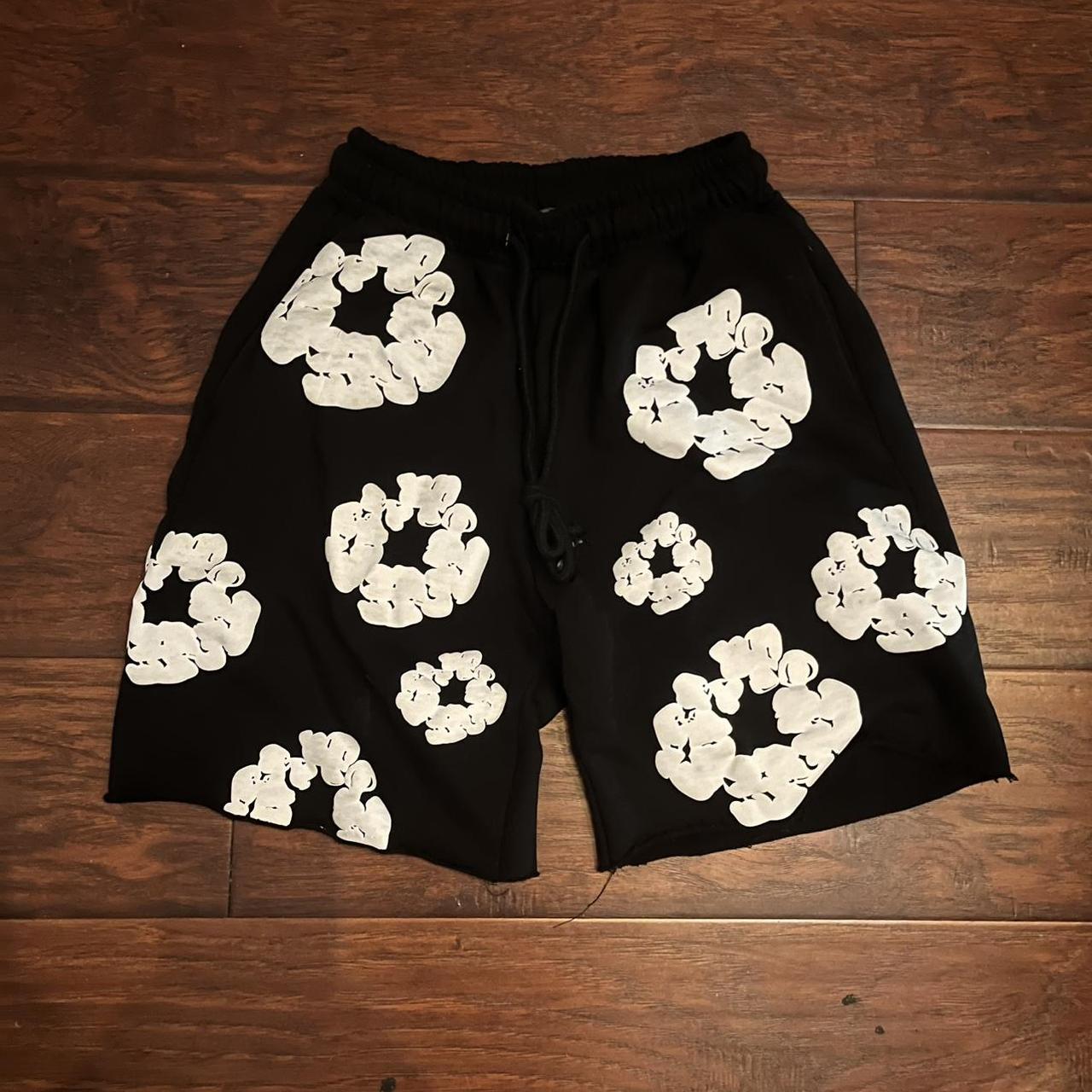 Black Denim Tear Shorts | Depop
