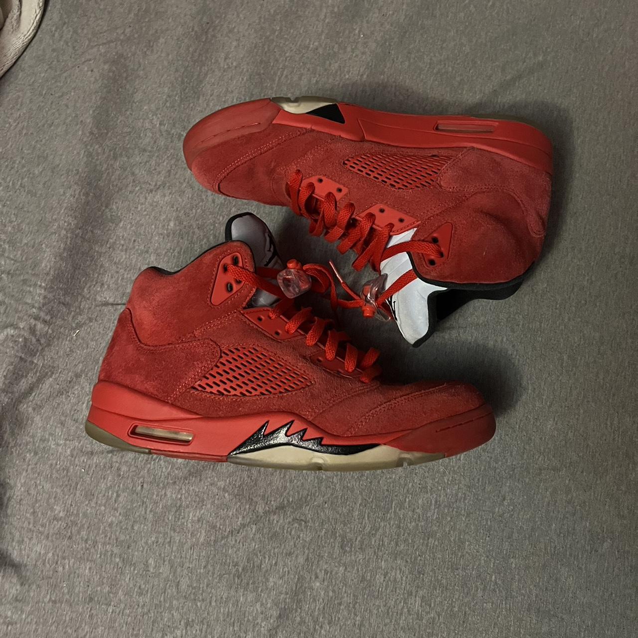 Jordan 5 Red Suede sz 11 Good condition not worn... - Depop