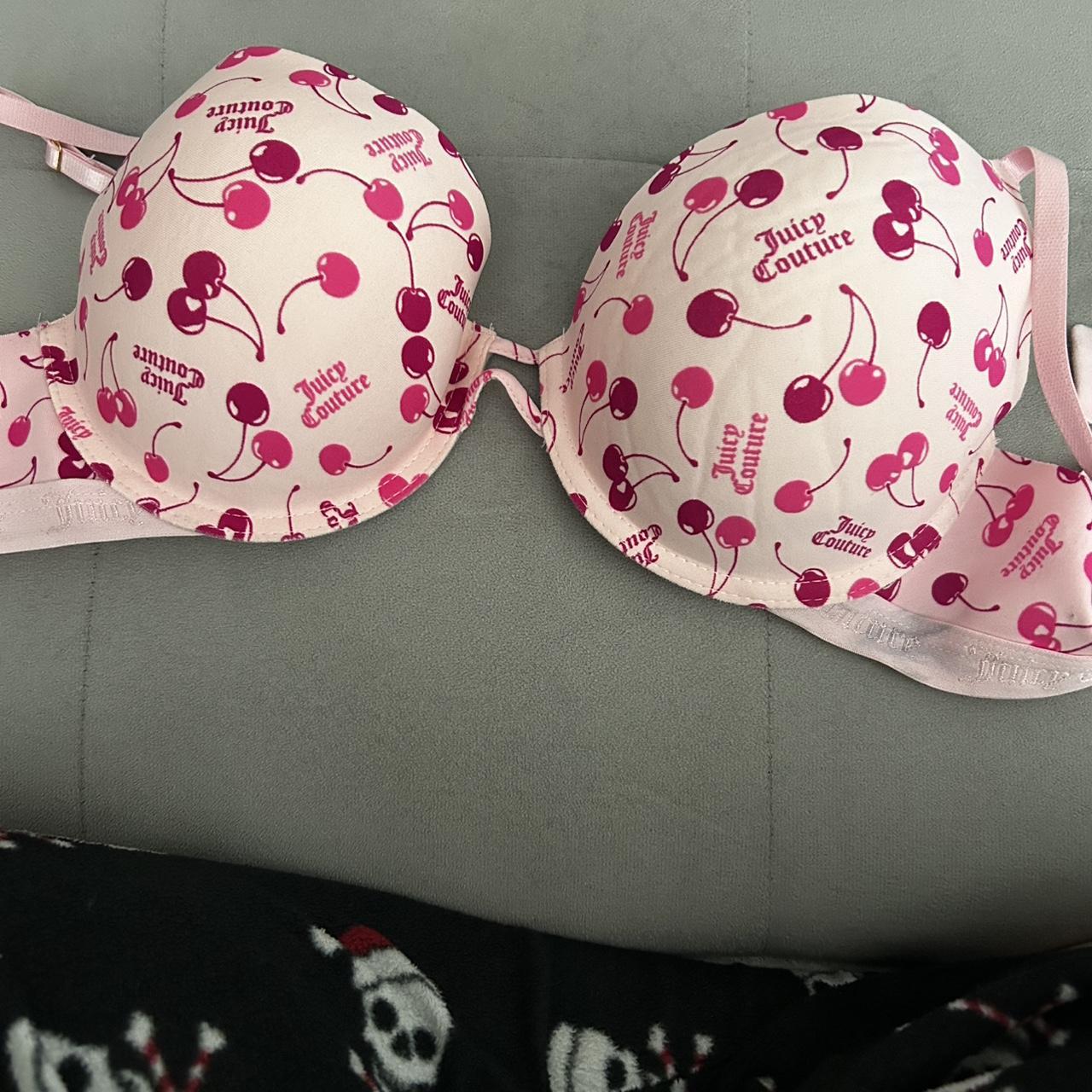 Juicy Couture light pink with cherries bra (38C) | Depop