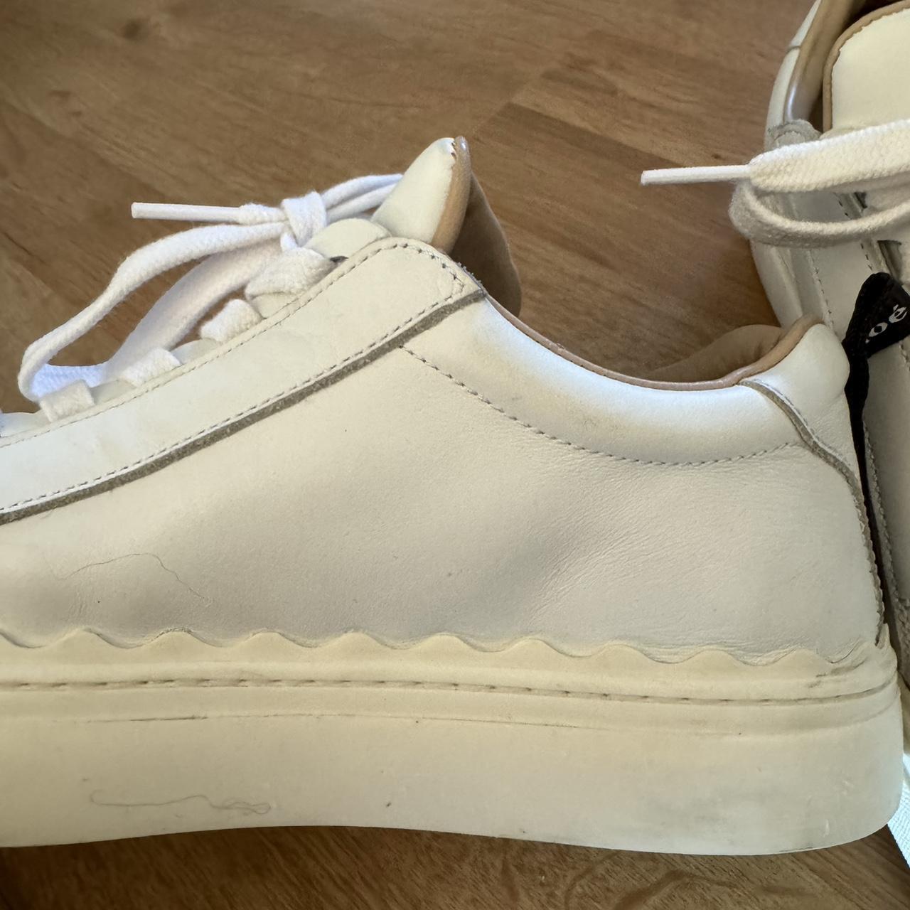 White Chloe sneakers - Depop