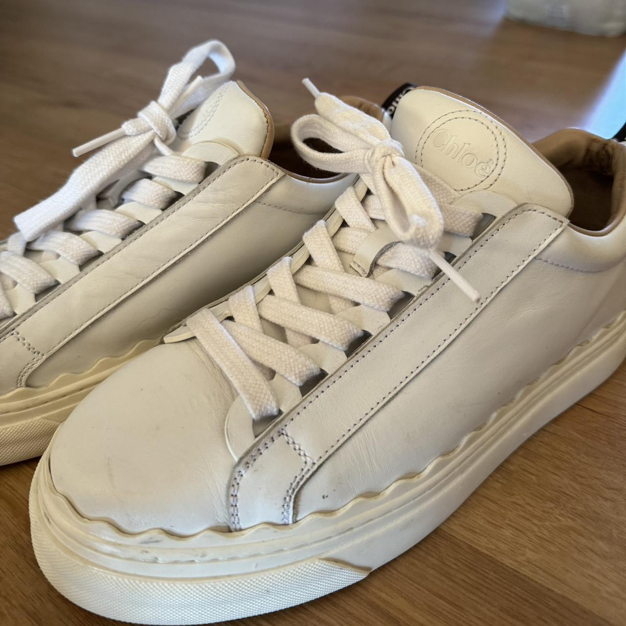 White Chloe sneakers - Depop