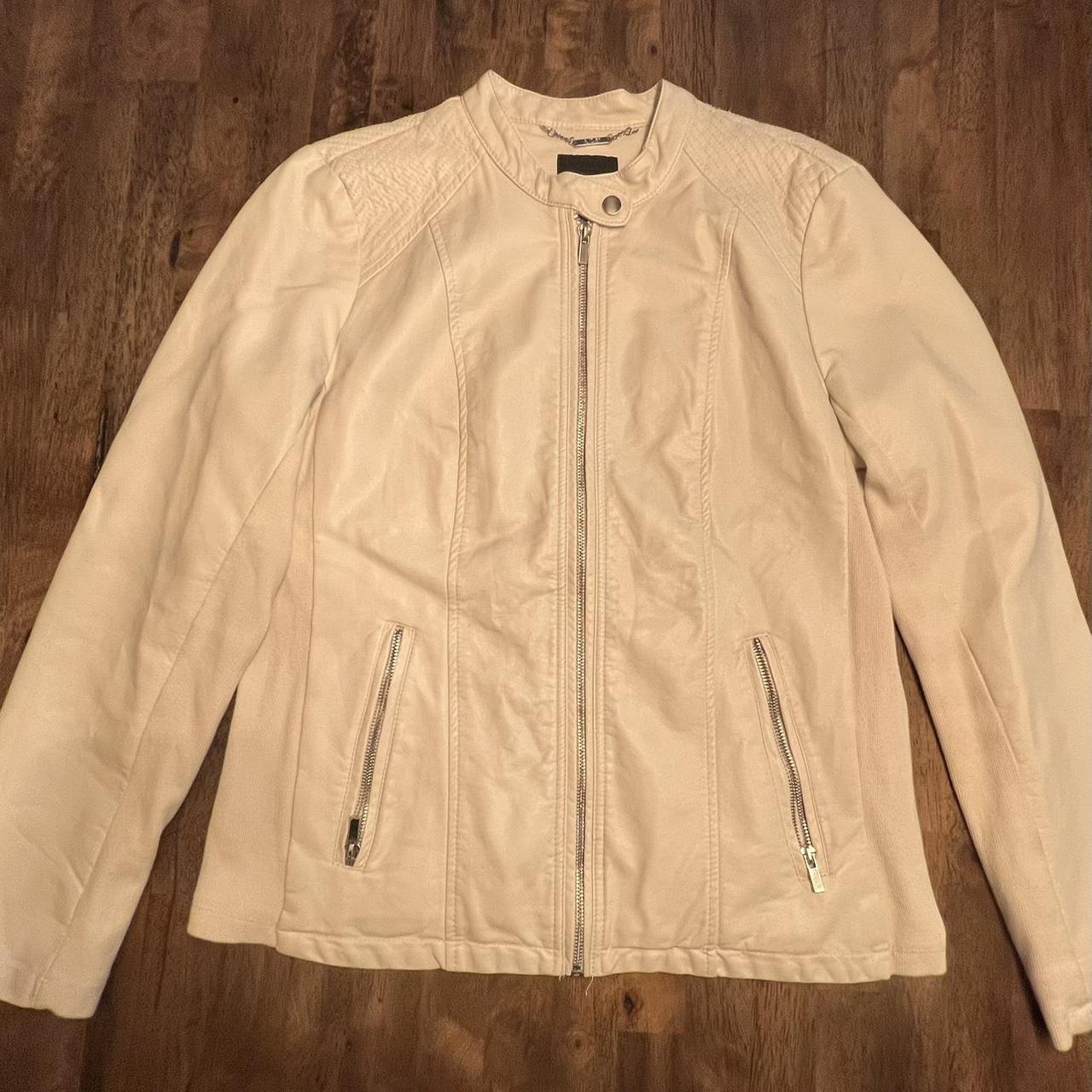 Beautiful Ana leather jacket size large cotton color - Depop