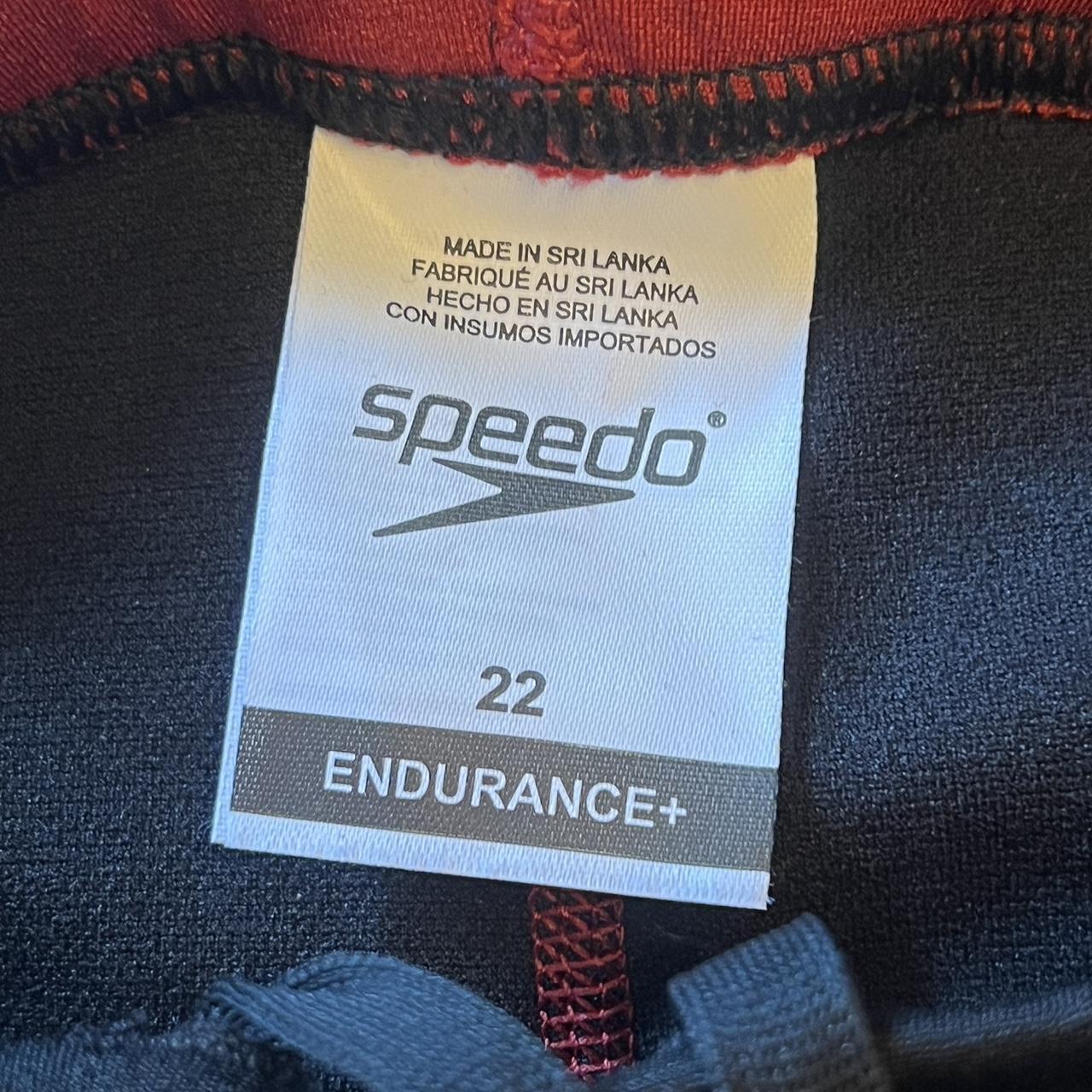 Speedo Endurance+ Competitive Black Red Jammers... - Depop