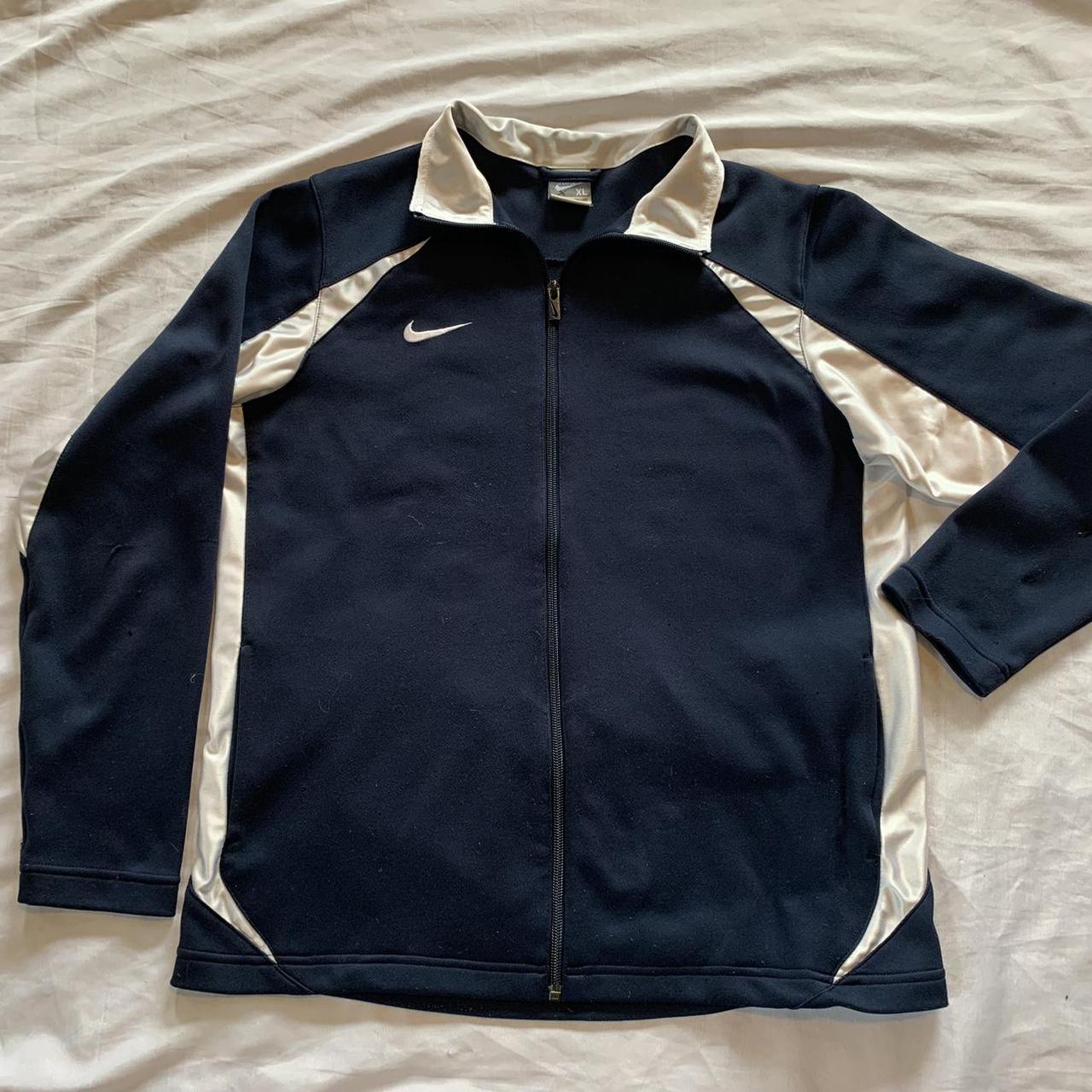 Vintage Men’s 2000’s Y2K Nike Grey Label Navy Blue... - Depop