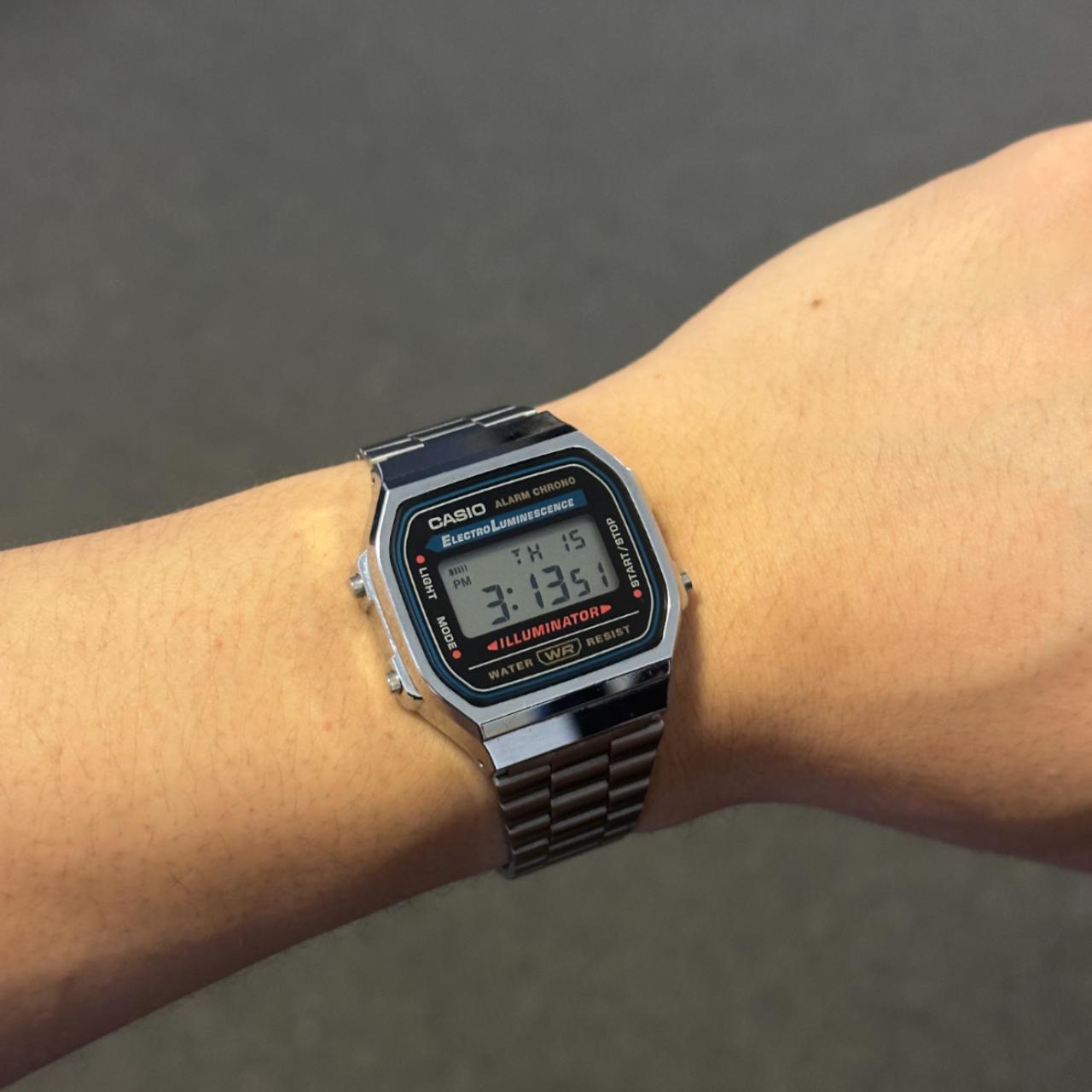 CASIO Digital Metal Watch (Silver) - Classic/Retro... - Depop