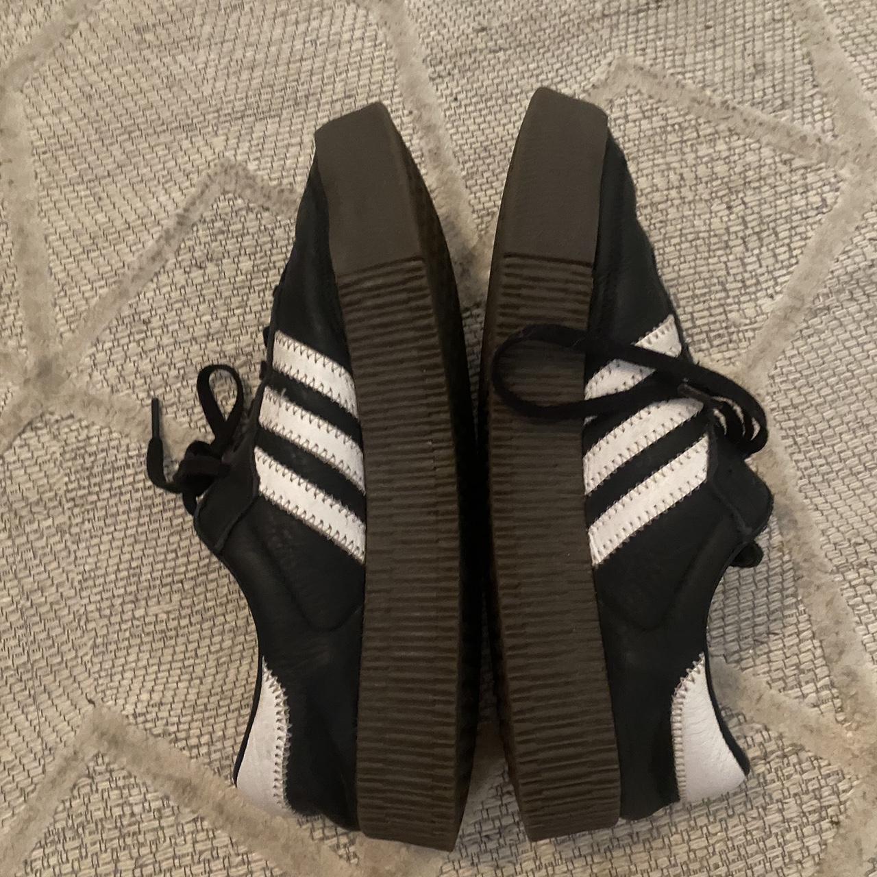 Black platform adidas samba size 5.5 very good... - Depop