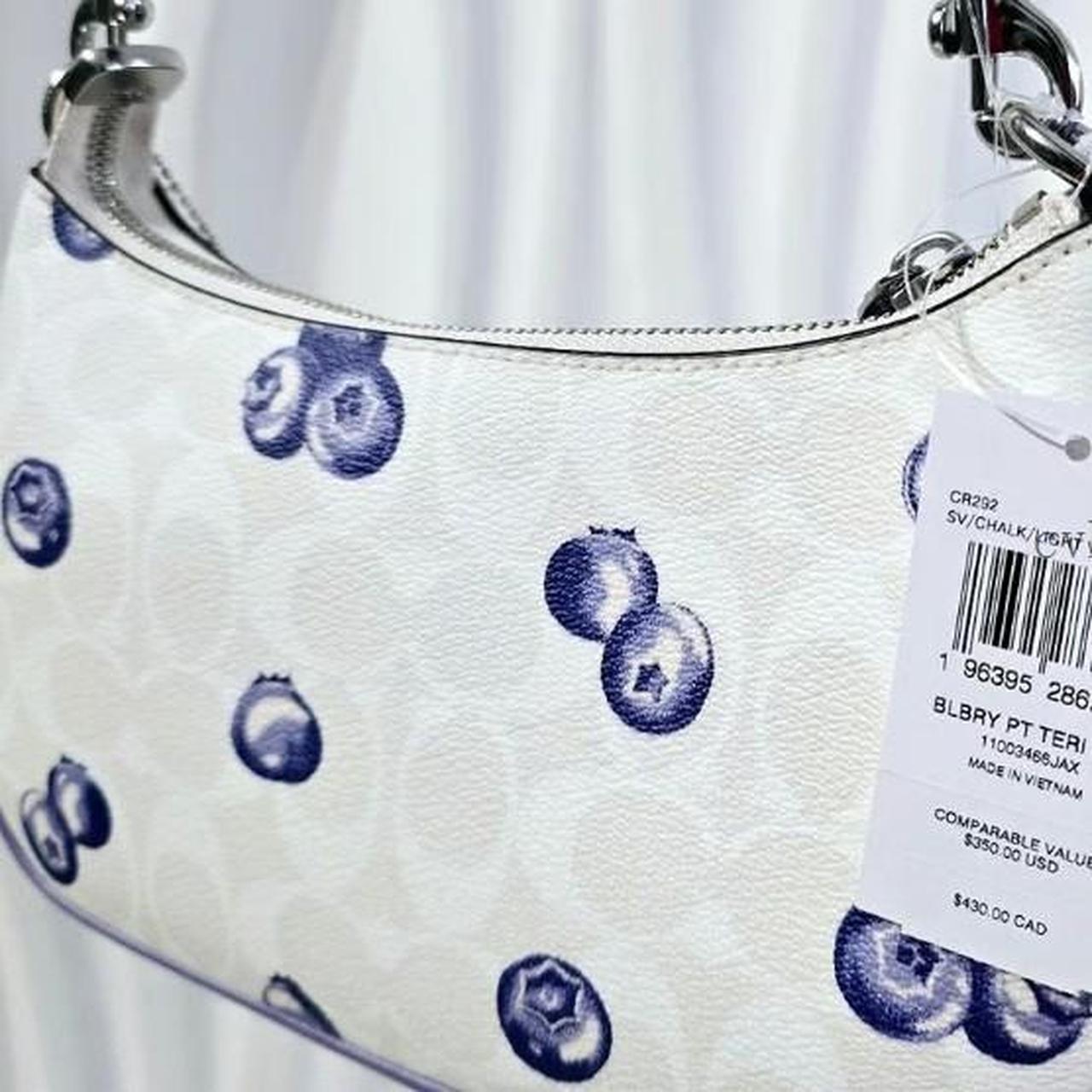 Coach Teri Shoulder Bag with Blueberry Print - Depop