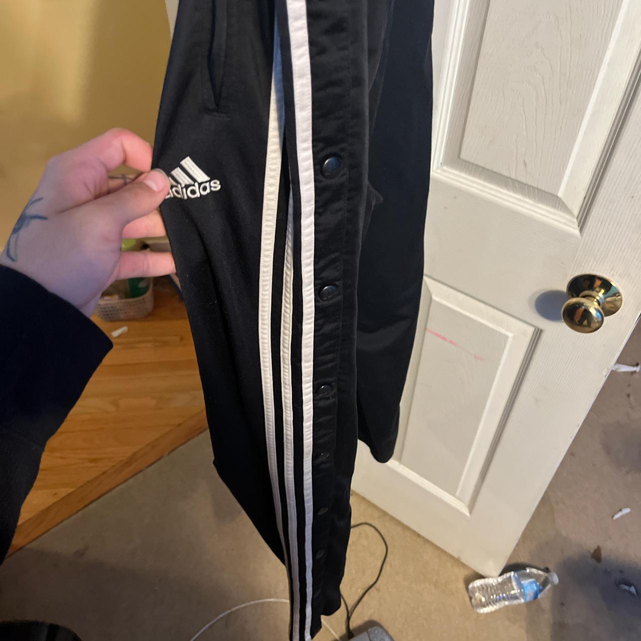 Adidas button up sweatpants... - Depop