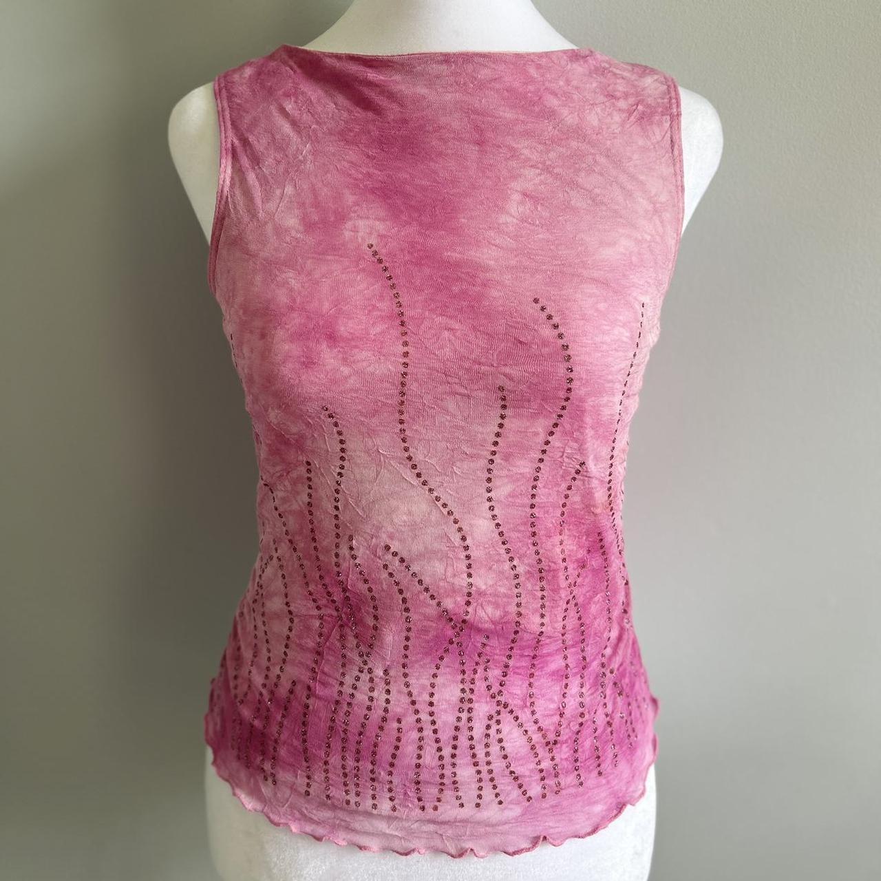 Pink y2k rhinestone top🌸💕 Size small #y2ktop - Depop