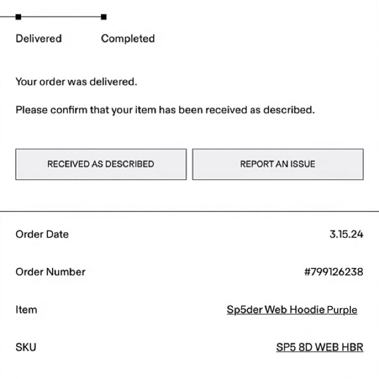 Buyer confirmation - Depop