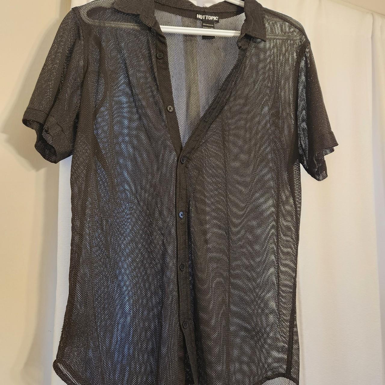 Hot Topic mesh button-up size XL - Depop