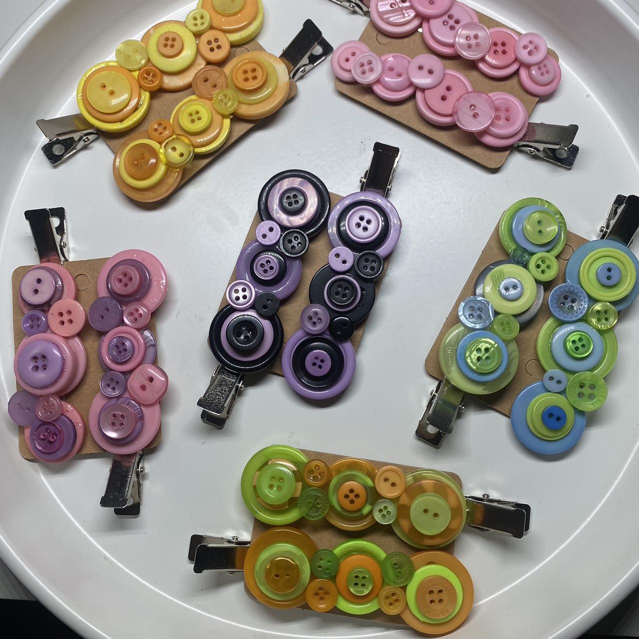 Custom button hair clips. Dm with details for new... | Depop