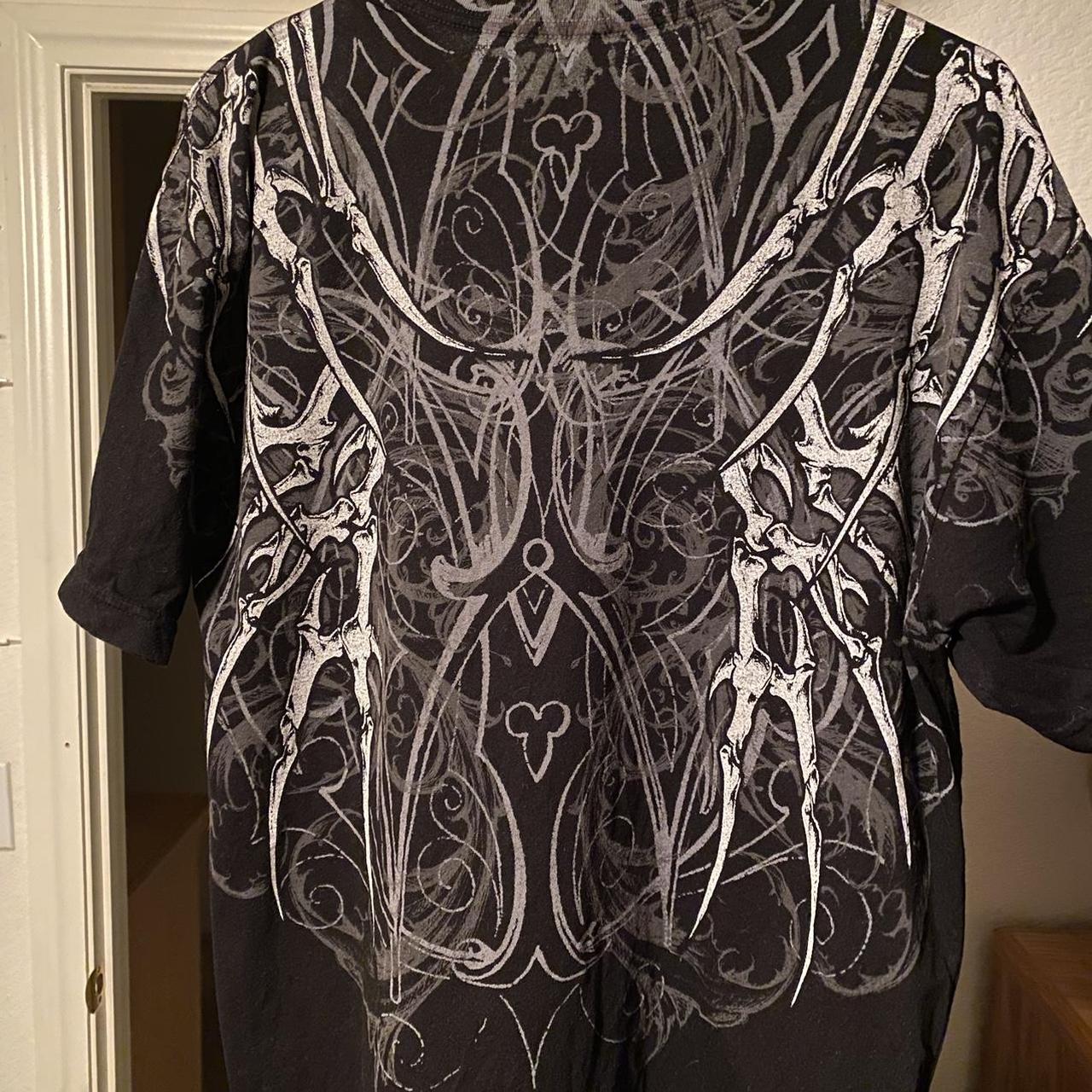affliction skeleton tee X-Large perfect condition... - Depop