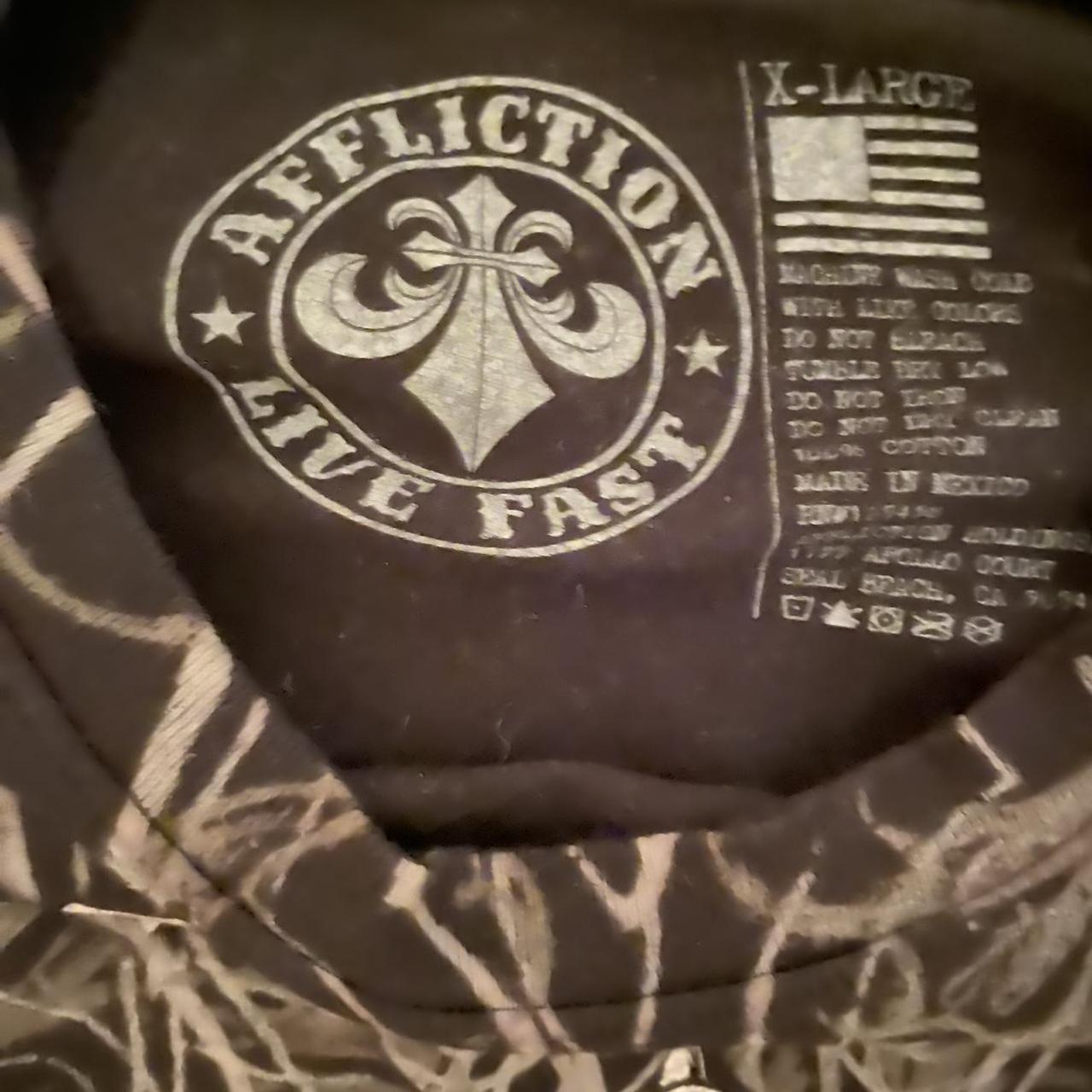 affliction skeleton tee X-Large perfect condition... - Depop