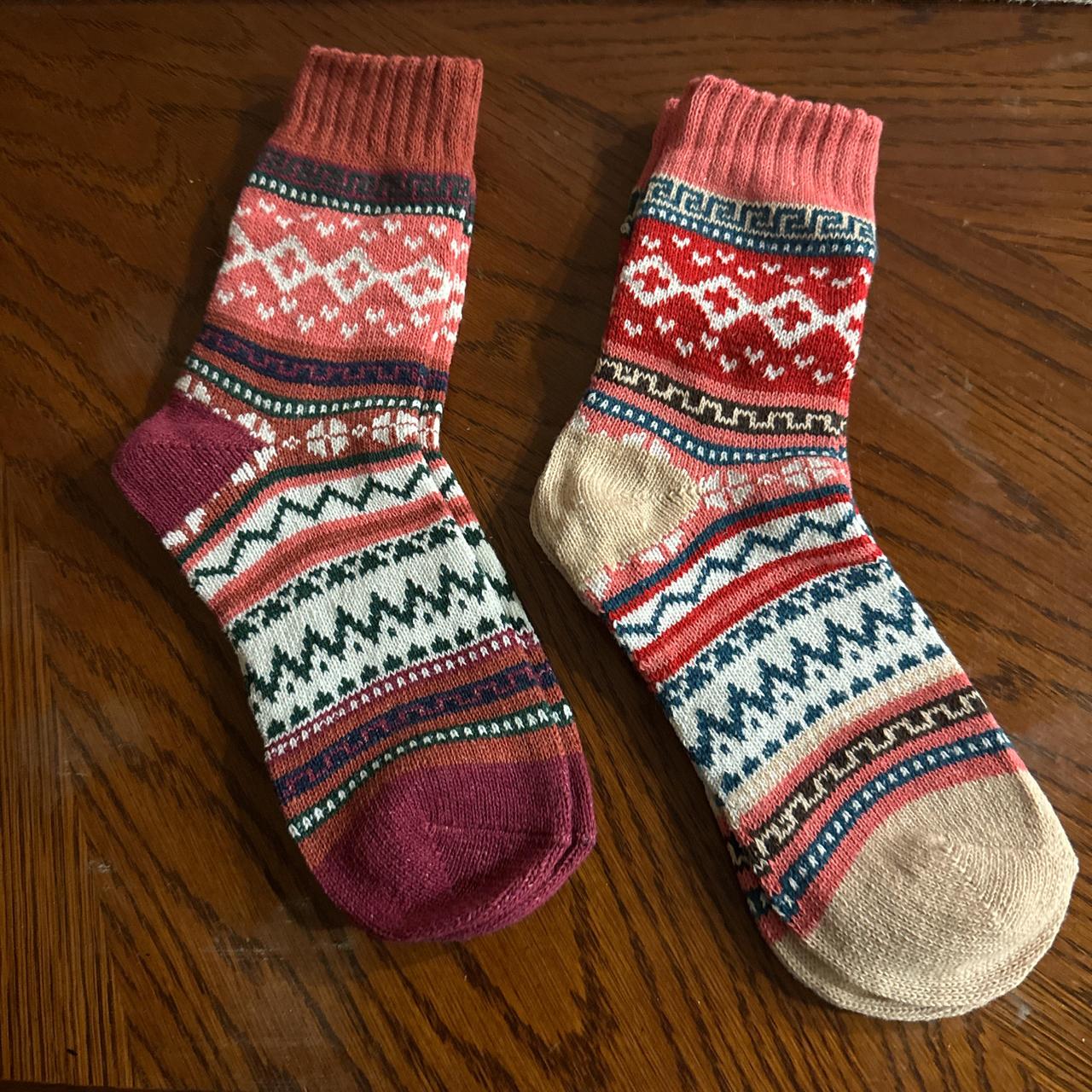2 pair Adorable winter patterned socks, perfect for... - Depop
