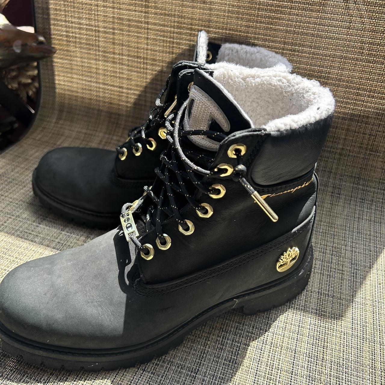 Timberland x Champion Gold & Black Boot - Good... - Depop