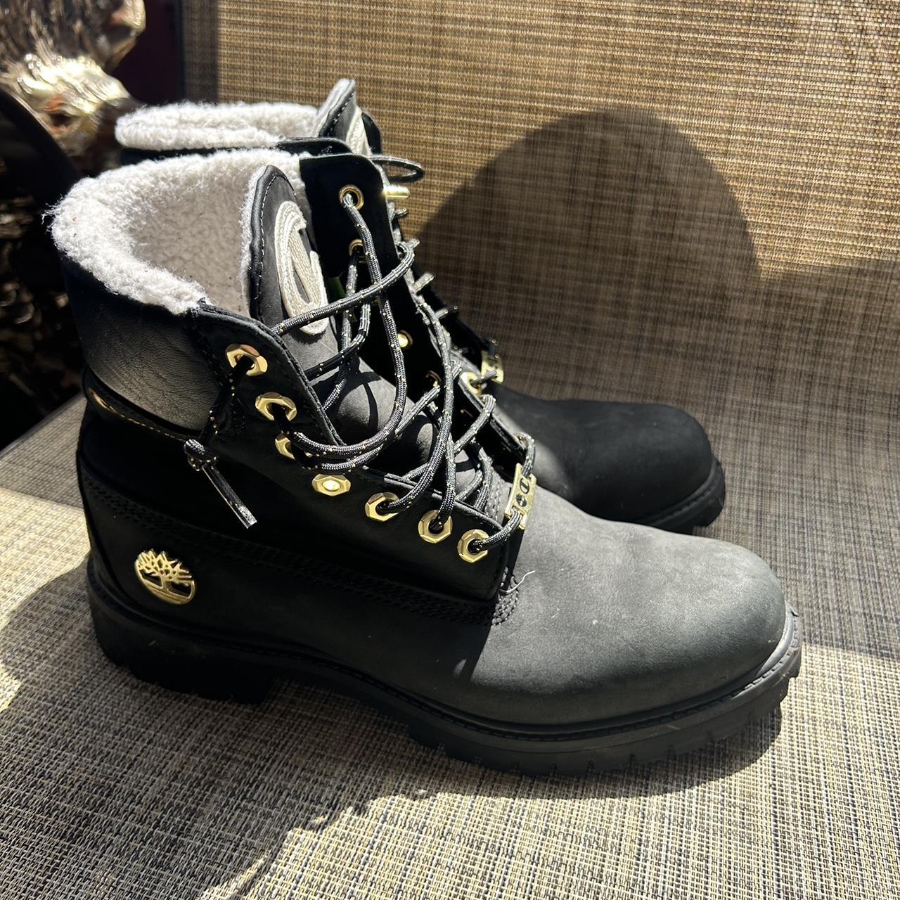 Timberland x Champion Gold & Black Boot - Good... - Depop