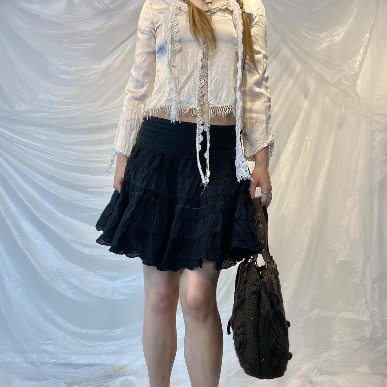 Y2k tiered midi skirt Fairy ruffle skirt... - Depop