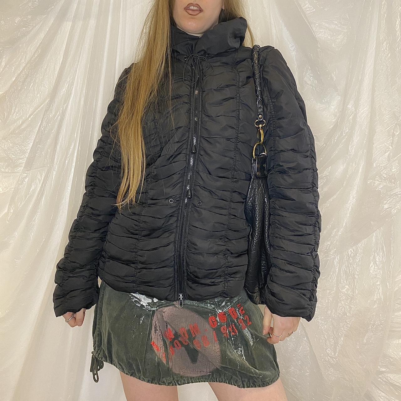 90s archive ruched oversized puffer Size: IT 42... - Depop