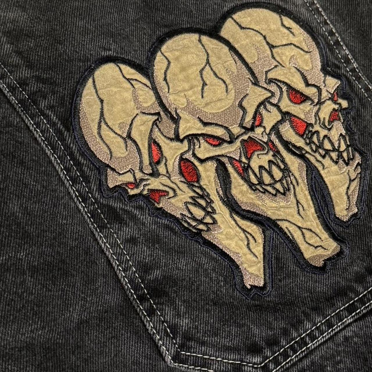 Crazy Rare Triple Skull Grail Jncos Size 36x32 Nfs... - Depop