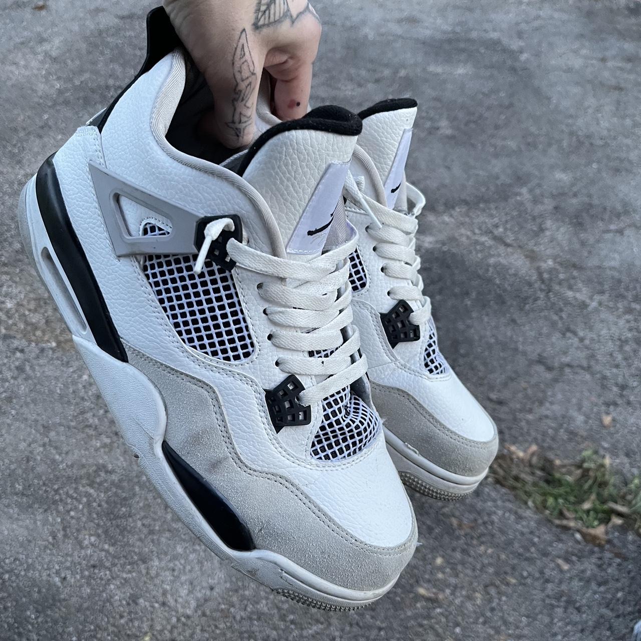 Jordan Retro 4’s Military Black Slightly worn in... - Depop