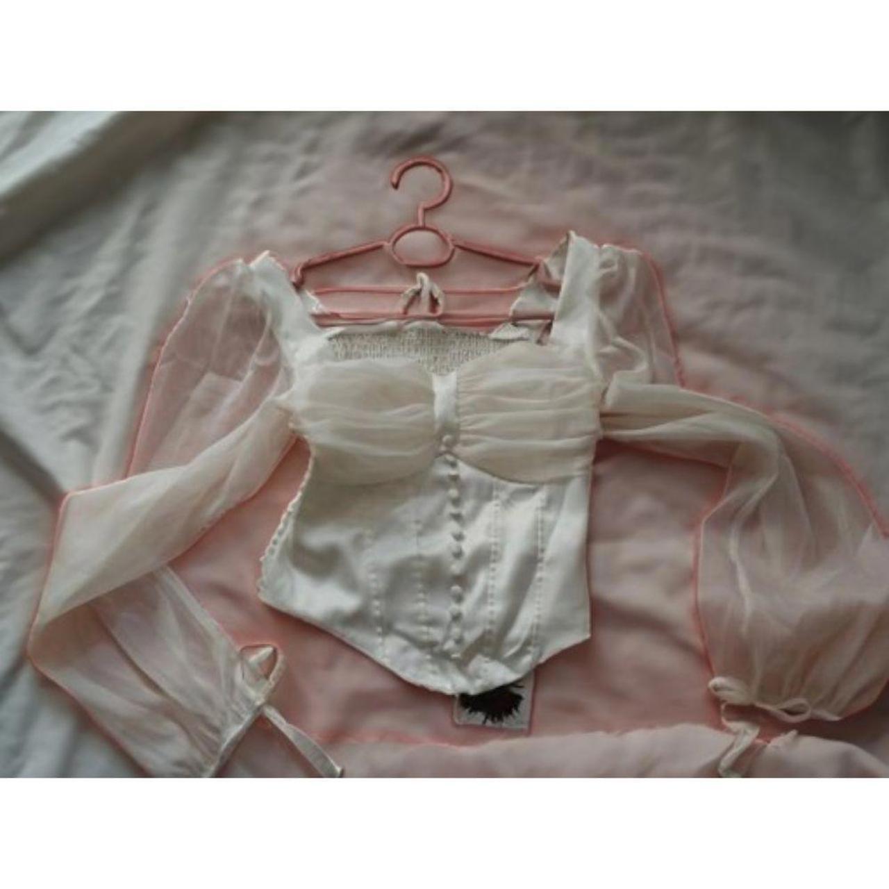 Vintage-Inspired Lantern Sleeve Blouse Chest... - Depop