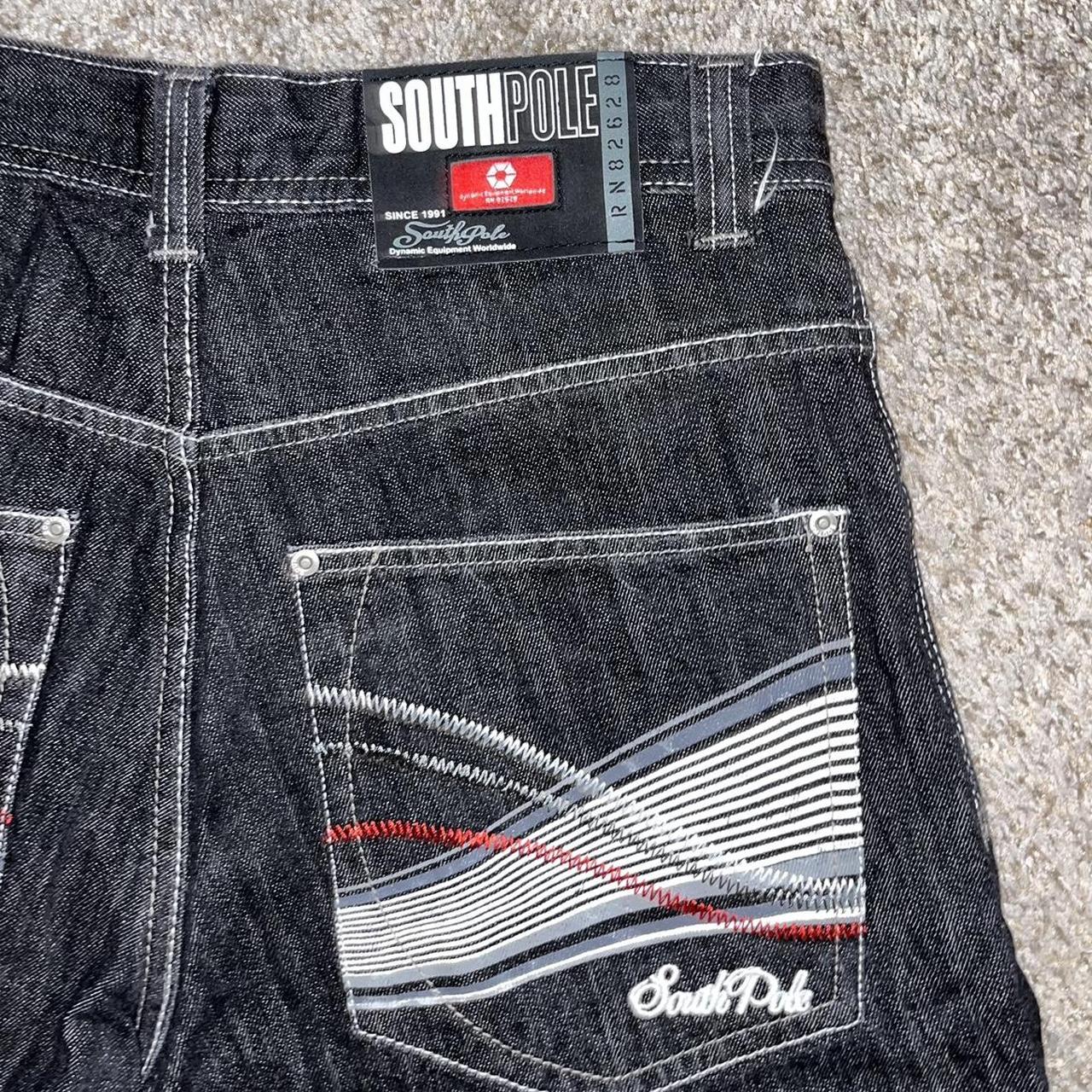 southpole red tab black denim w/ pocket design... - Depop