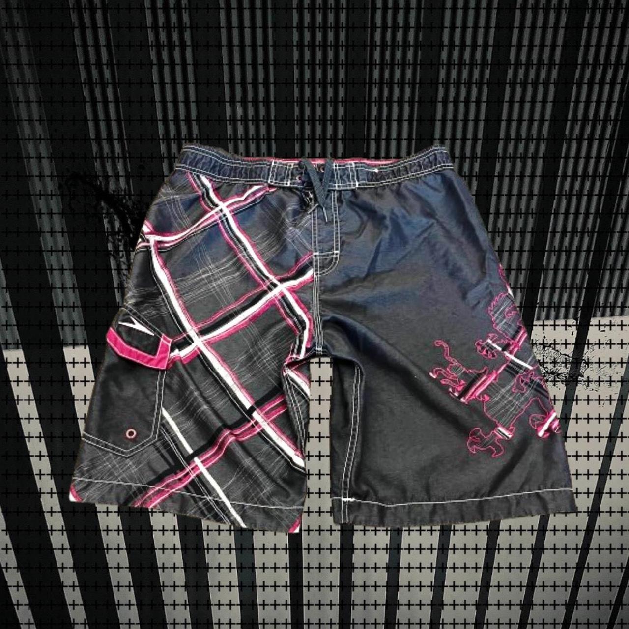 speedo brand black and pink dragon y2k board... - Depop