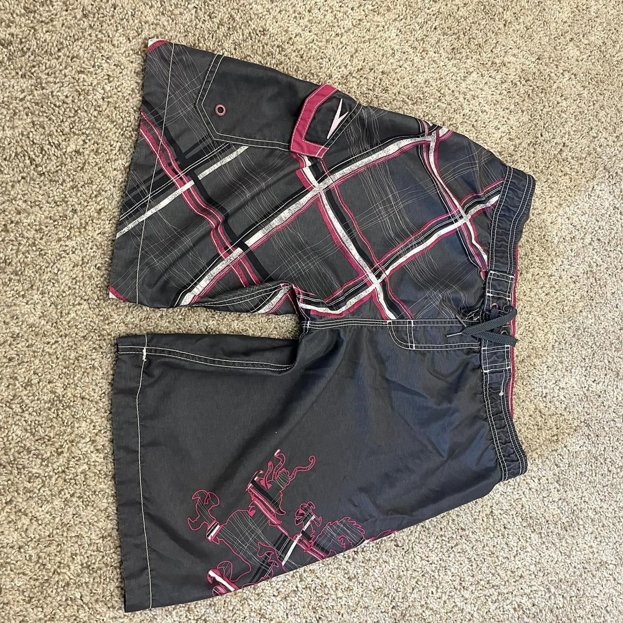 speedo brand black and pink dragon y2k board... - Depop