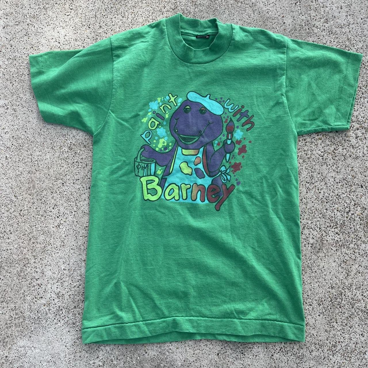 Single stitch 1990s Barney kids graphic t-shirt!... - Depop