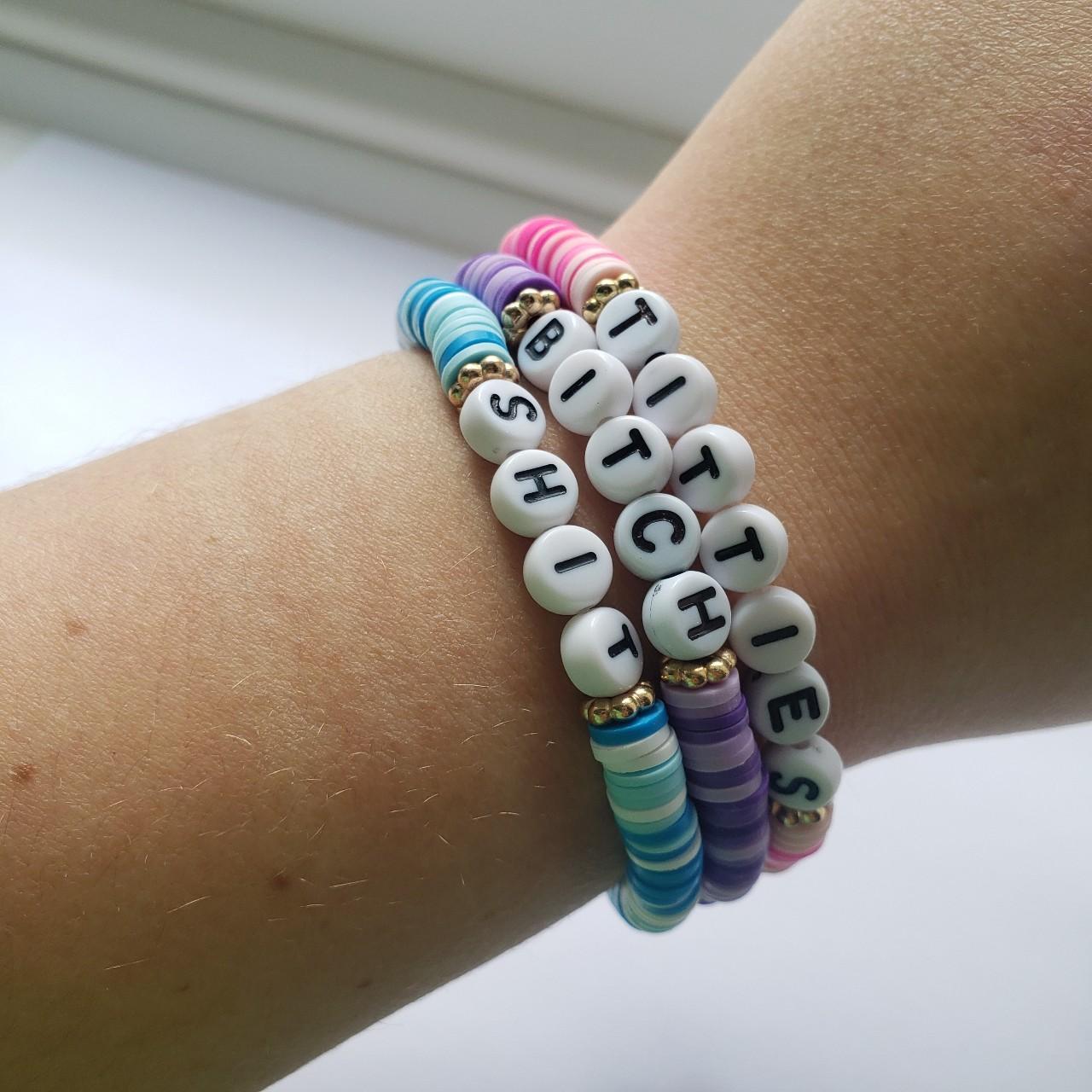 Bad word braclet Handmade in the UK with polymer... - Depop