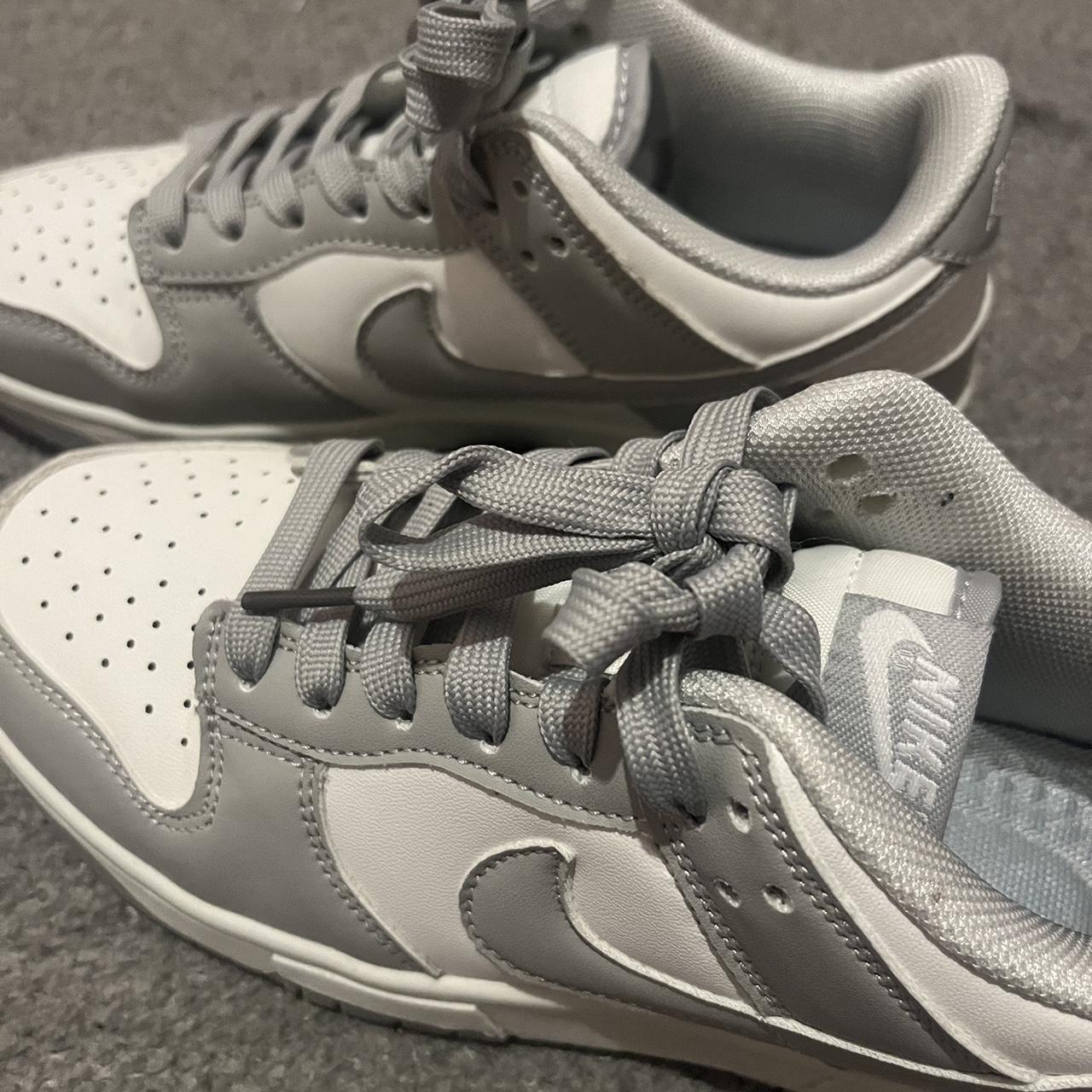grey dunks used once - Depop