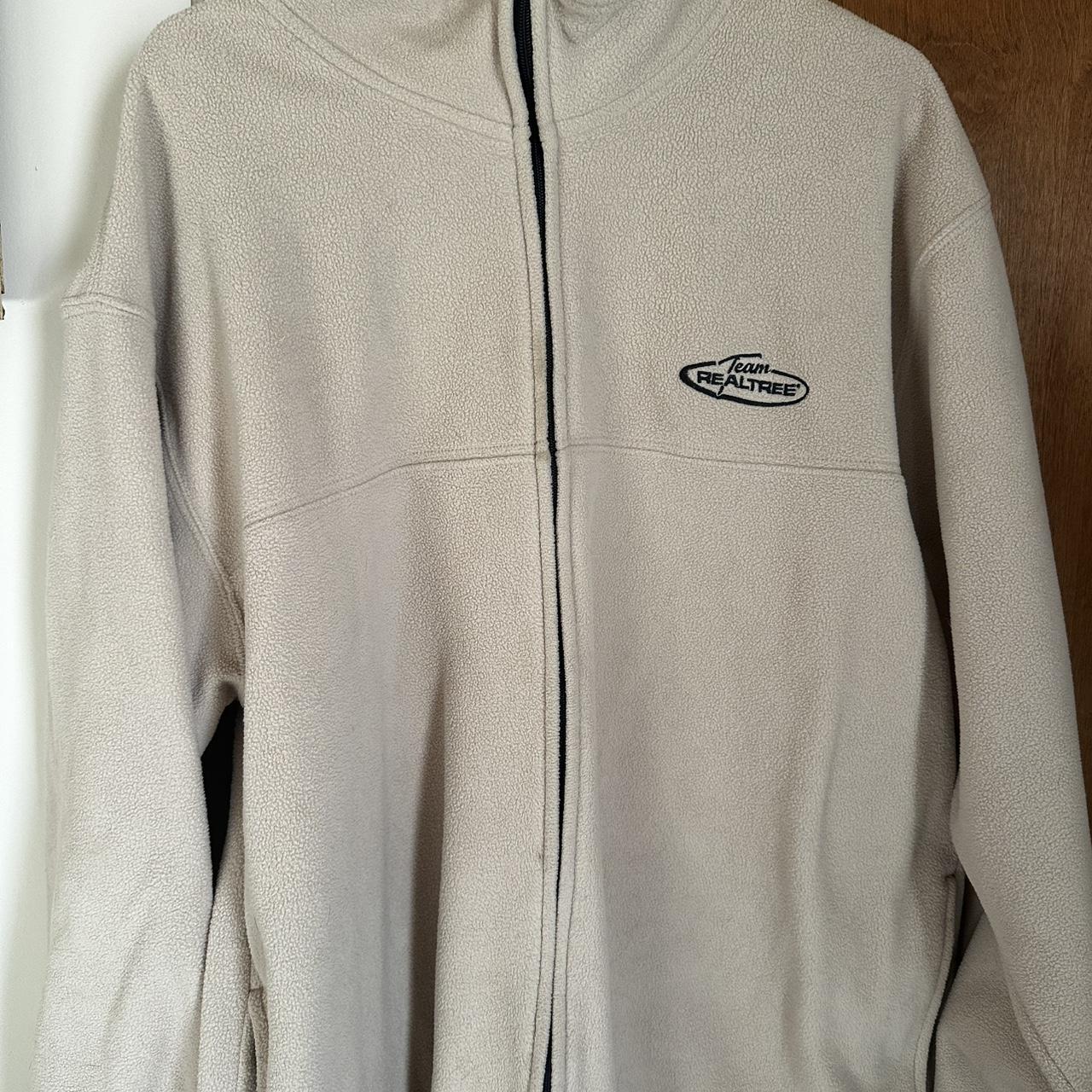 Beige men’s lightweight fleece style jacket size... | Depop